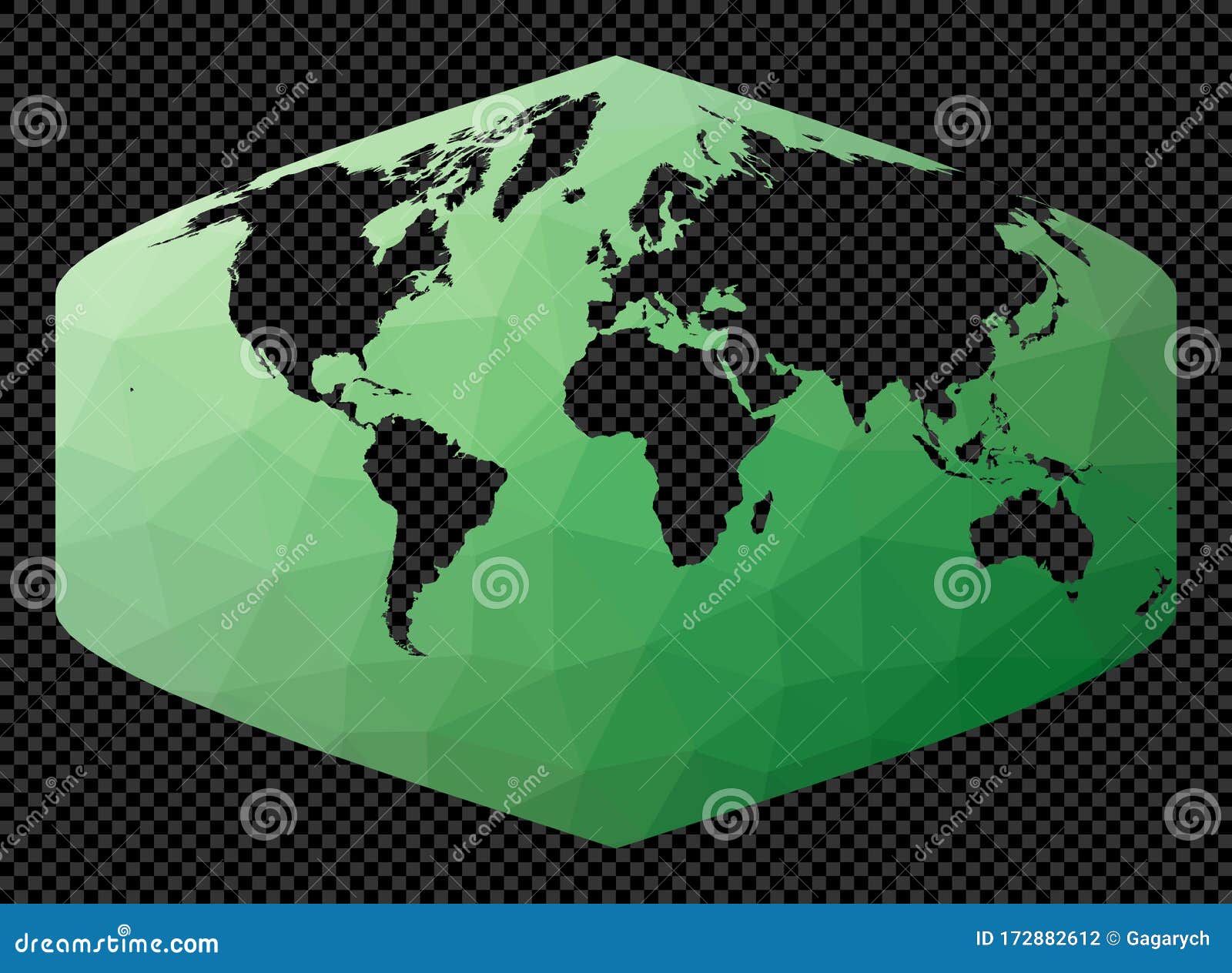 Polygonal Map of the World on Transparent. Stock Vector - Illustration ...