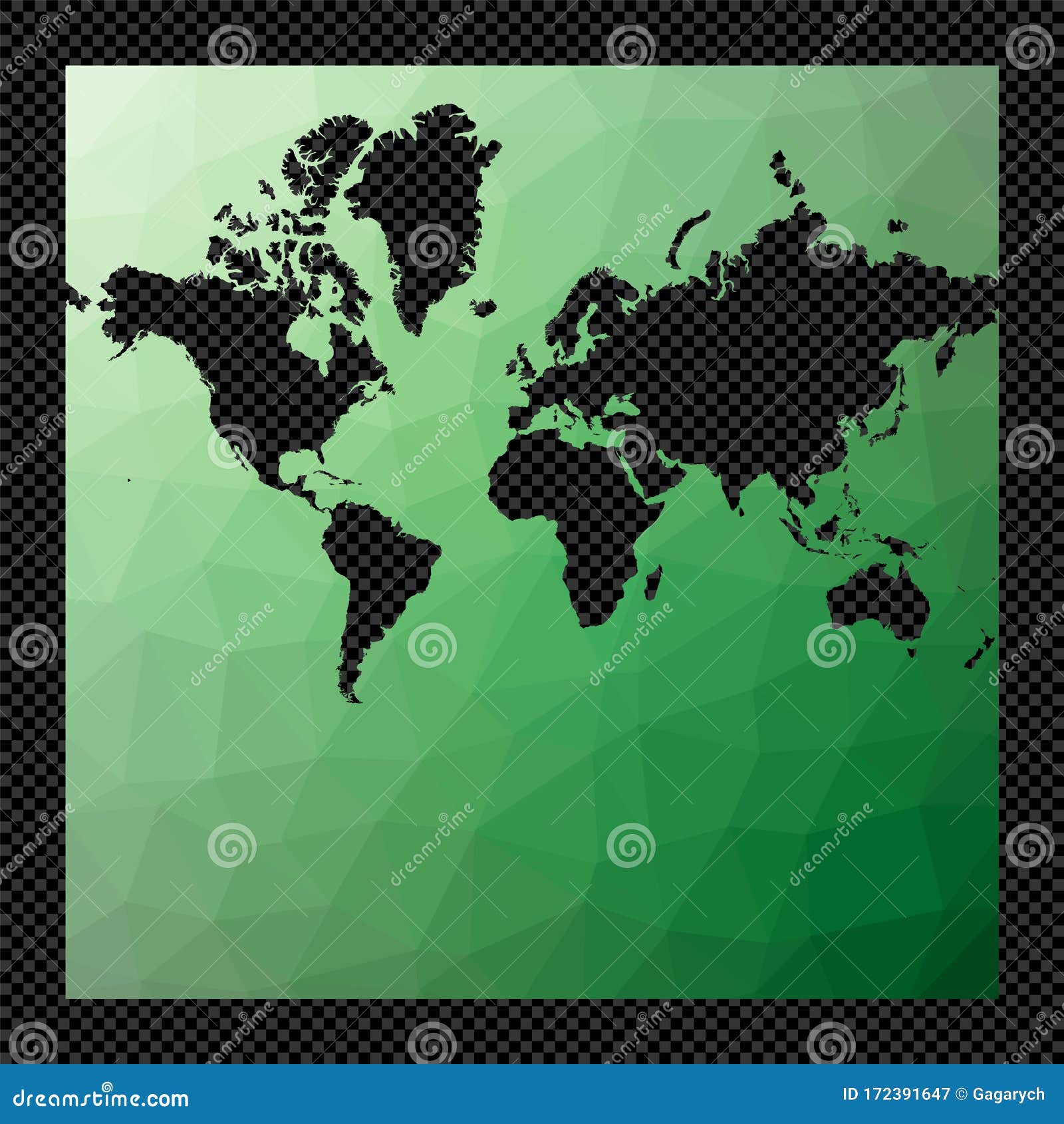 Polygonal Map of the World on Transparent. Stock Vector - Illustration ...