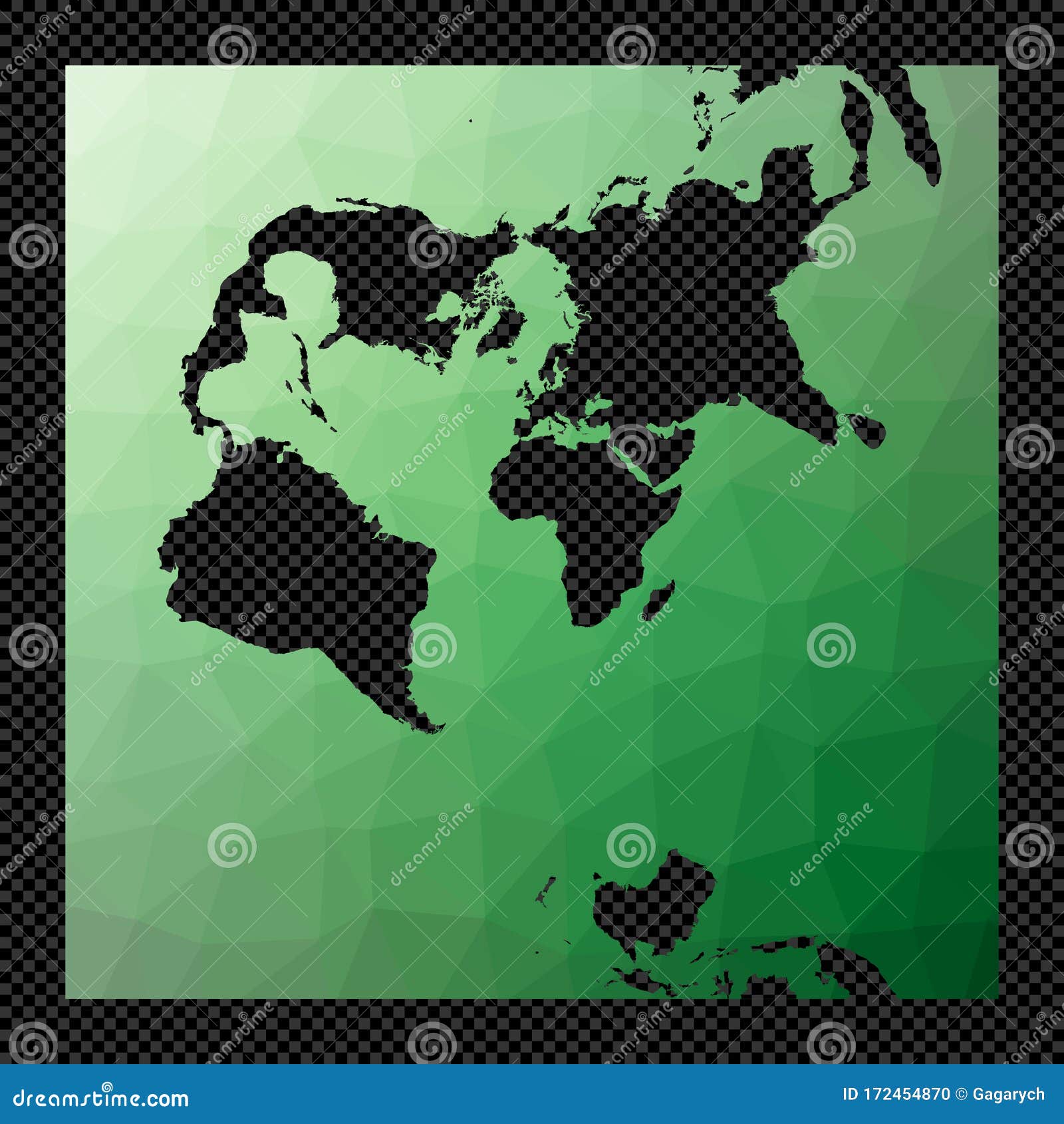 Polygonal Map of the World on Transparent. Stock Vector - Illustration ...