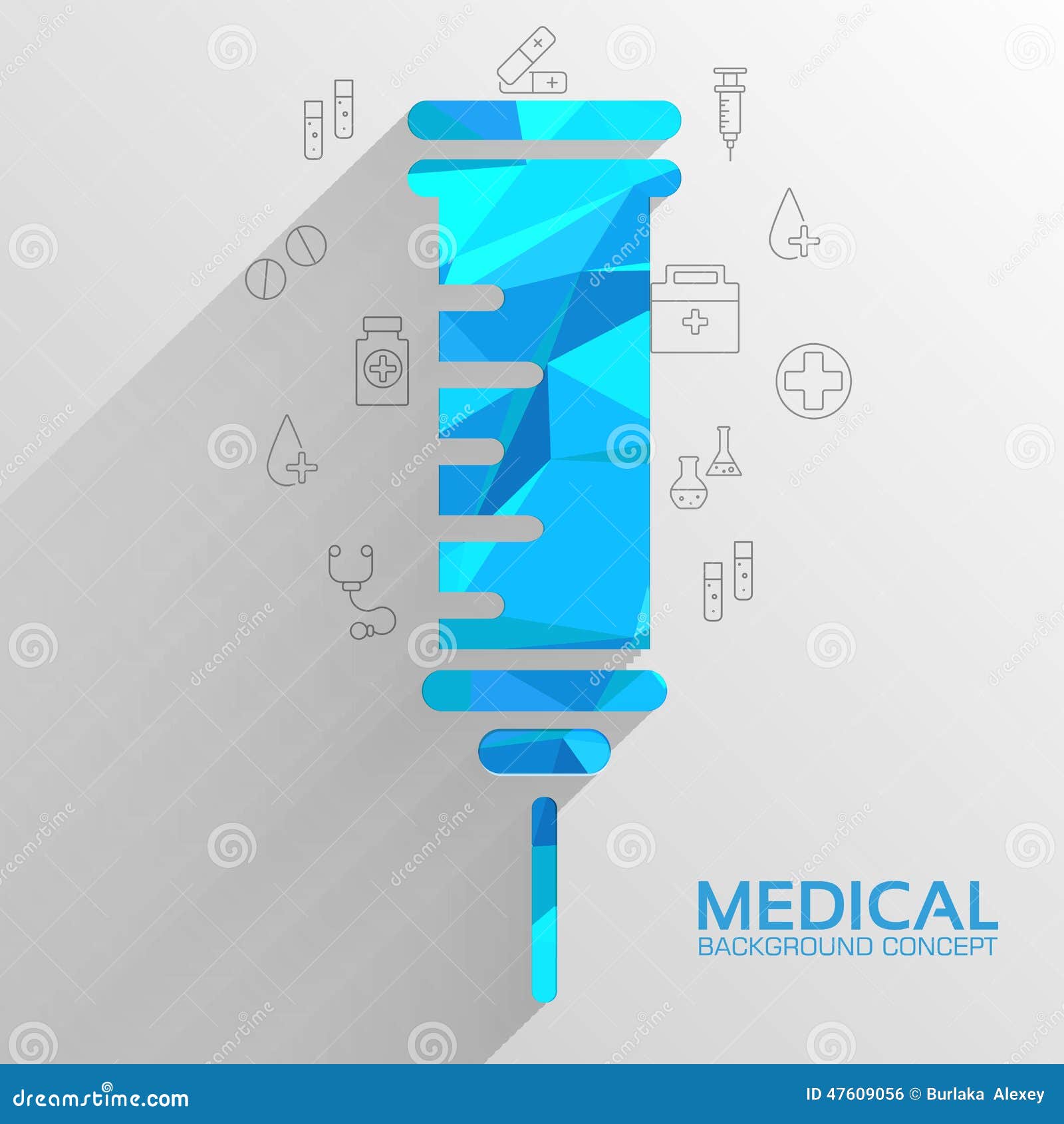 Polygonal Medical Syringe Vector Background Stock Vector - Illustration ...