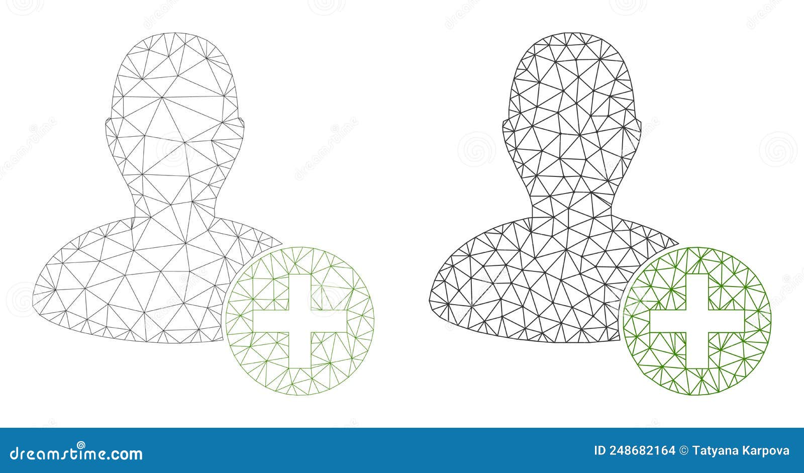 Mesh Append User Icon Variants in Polygonal Flat Vector Style Stock ...