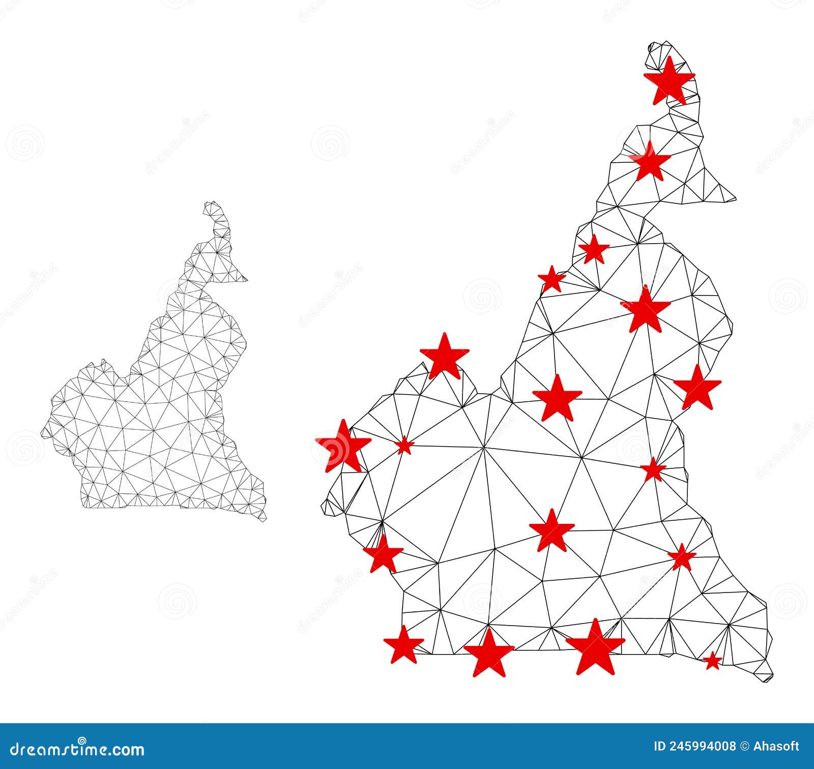Vector Map Of Cameroon. High Detailed Country Map With Division, Cities ...