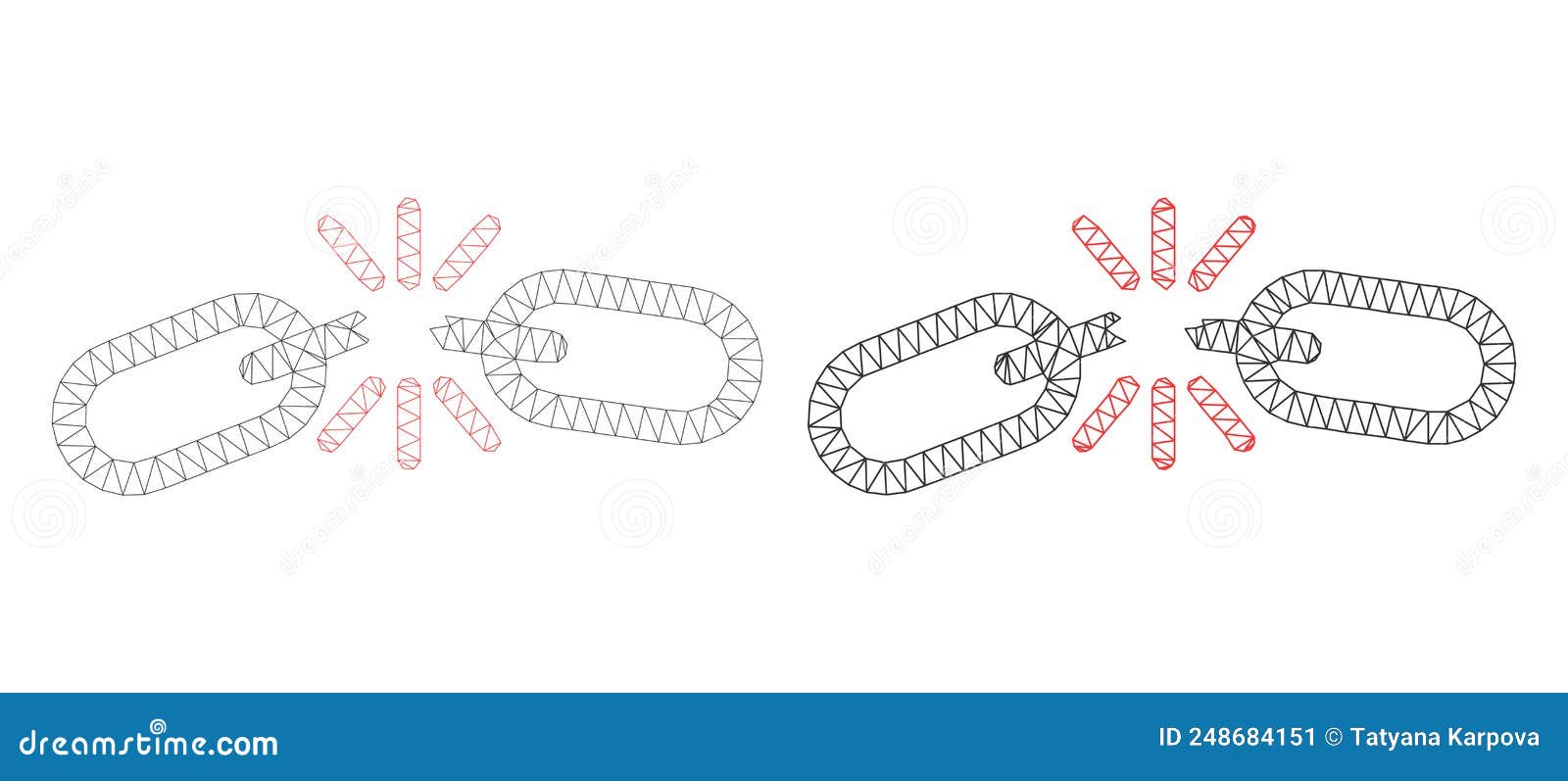 Mesh Chain Fail Icon Versions in Polygonal Wire Frame Vector Style ... Mesh Chain Fail Icon Versions in Polygonal Wire Frame Vector Style ...