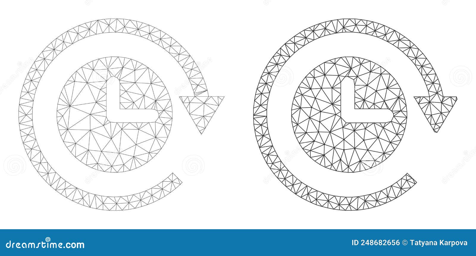 Mesh Clockwise Rotation Icon Versions in Polygonal Network Vector Style ...