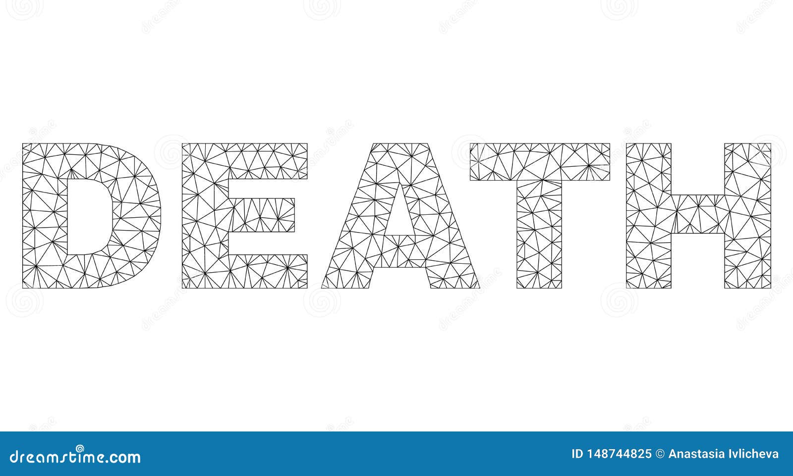 Polygonal Mesh DEATH Text Caption Stock Vector - Illustration of ...