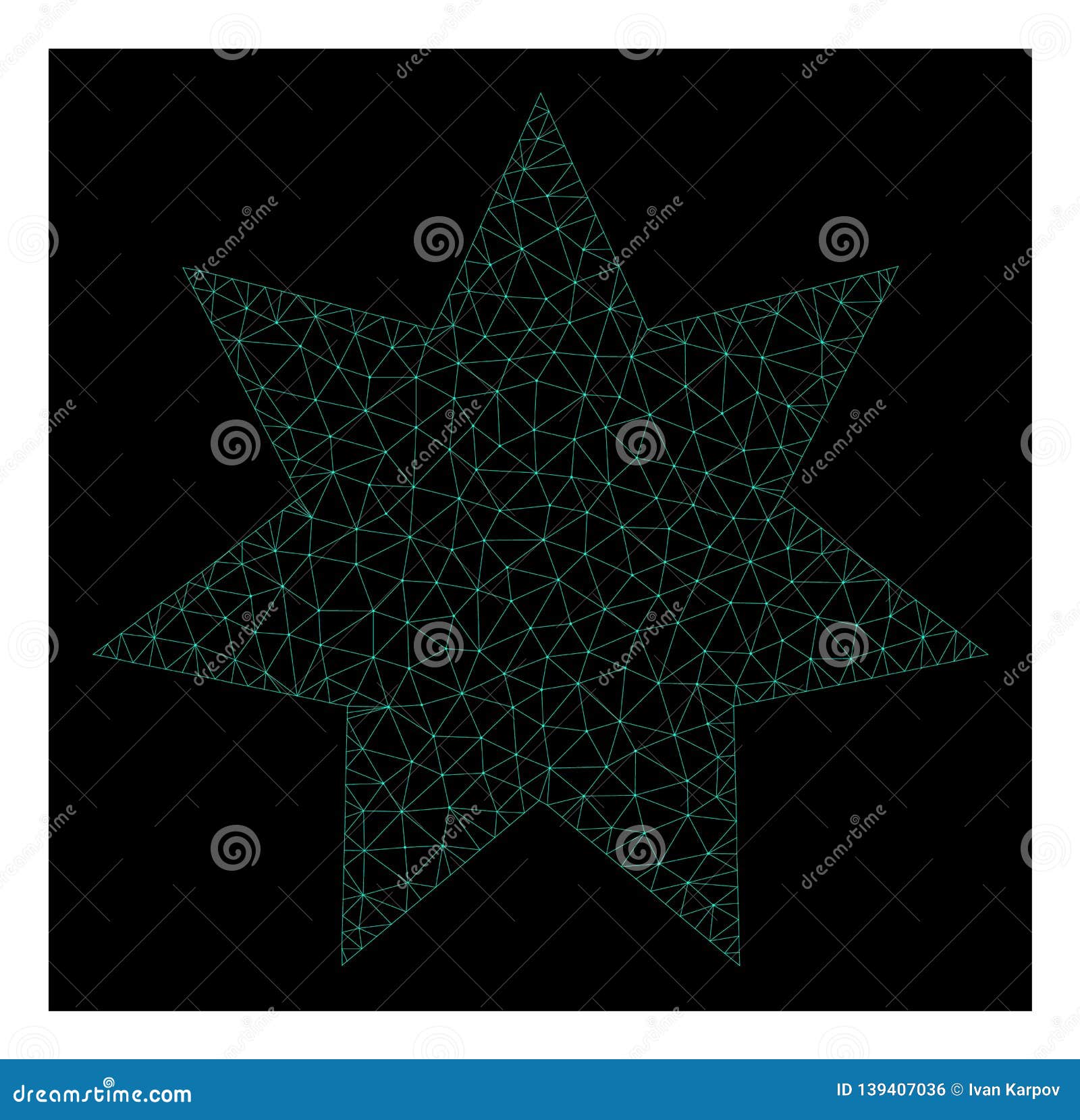 Mesh Eight Corner Star in Polygonal 2D Vector Style Stock Vector ...