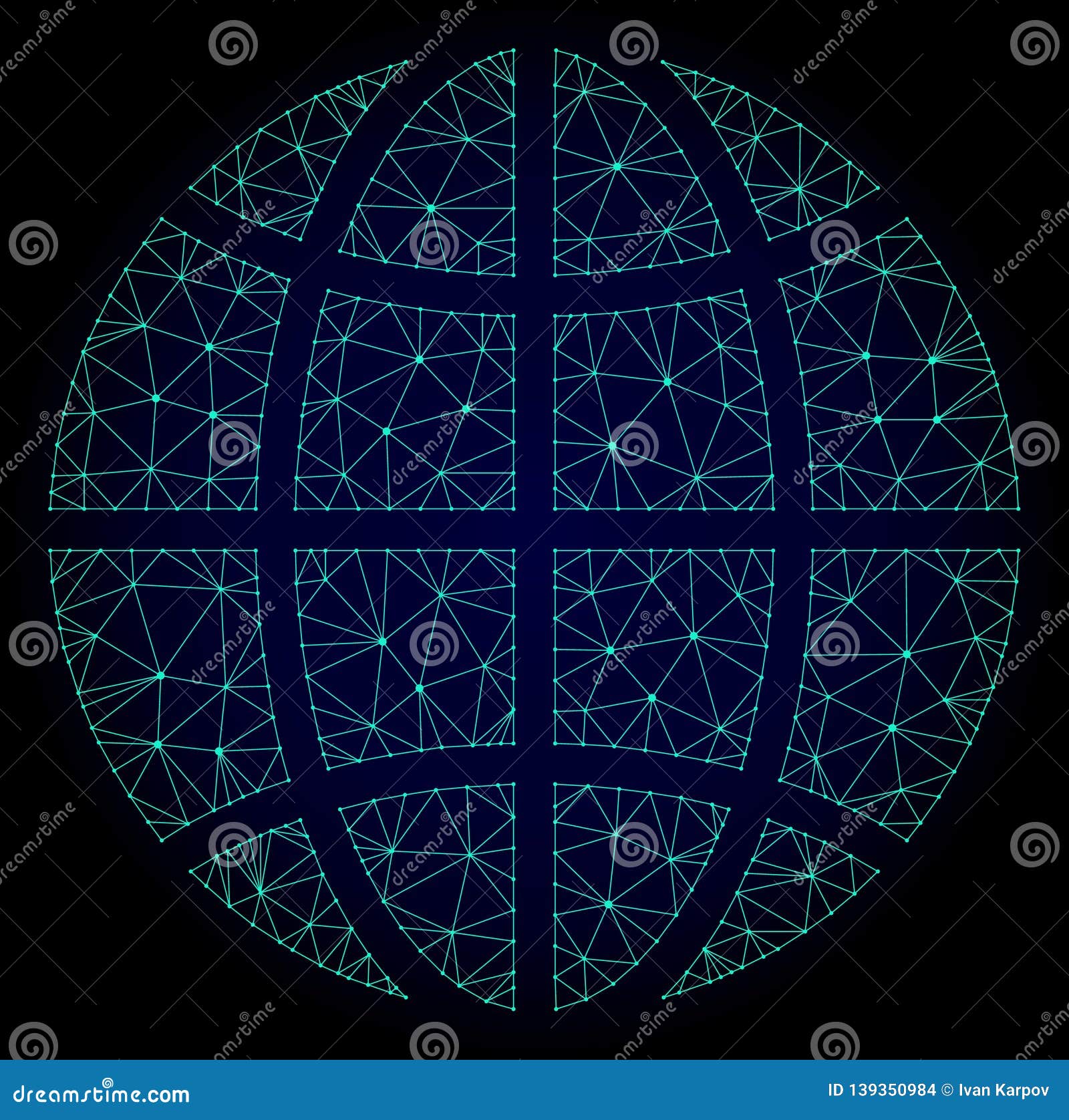 Polygonal Wire Frame Mesh Vector Globe Stock Vector - Illustration of ...