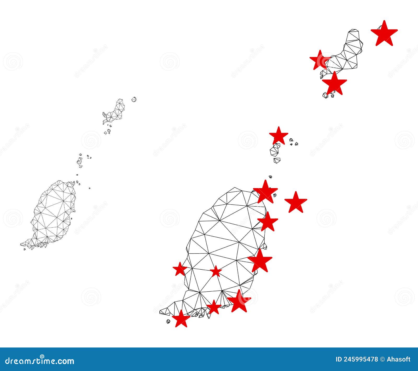 Grenada Star Flag. Grenadian Star Shape Flag. Gwenad Country National ...