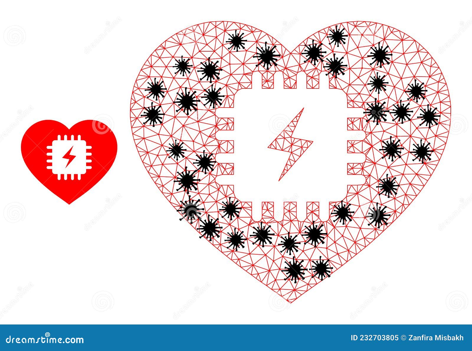 Polygonal Mesh Heart Pacemaker Pictograms with Infection Centers Stock ... Polygonal Mesh Heart Pacemaker Pictograms with Infection Centers Stock ...