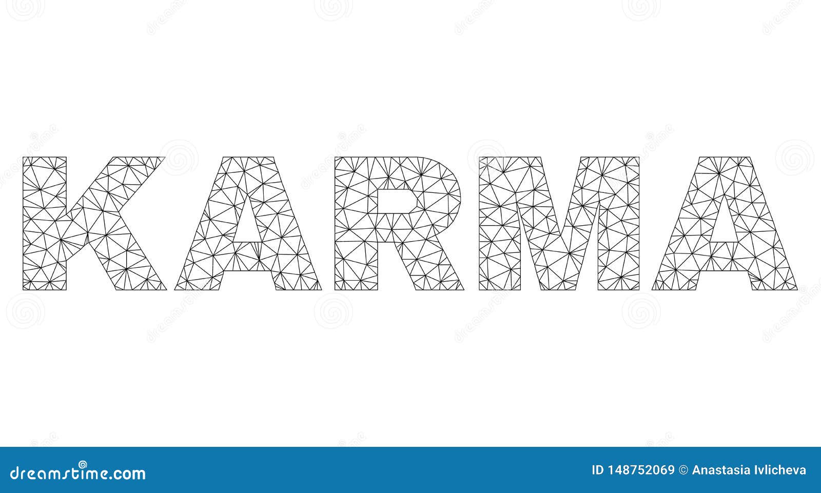 Polygonal Mesh KARMA Text Caption Stock Vector - Illustration of form ...