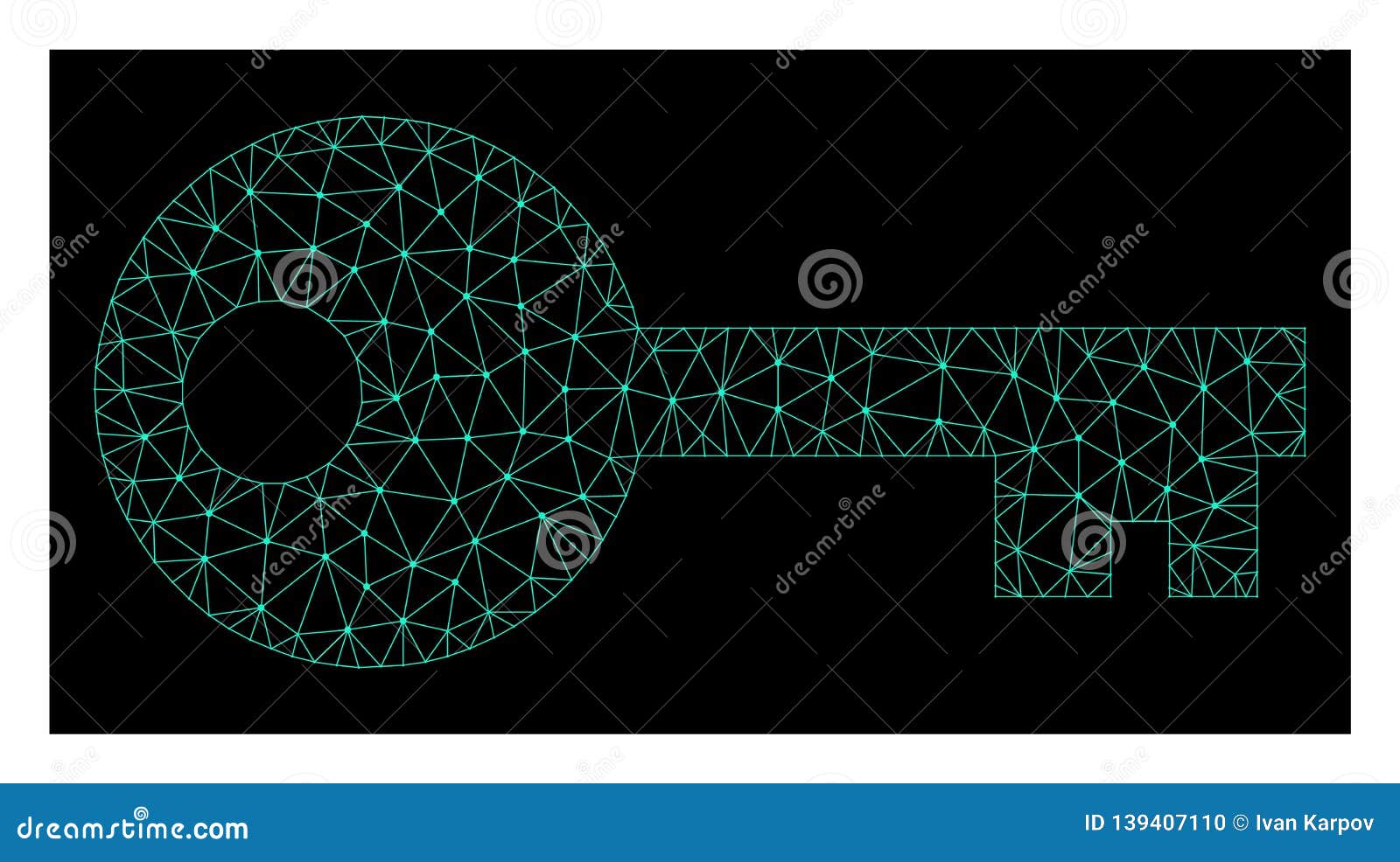 Mesh Key in Polygonal Wire Frame Vector Style Stock Vector ...