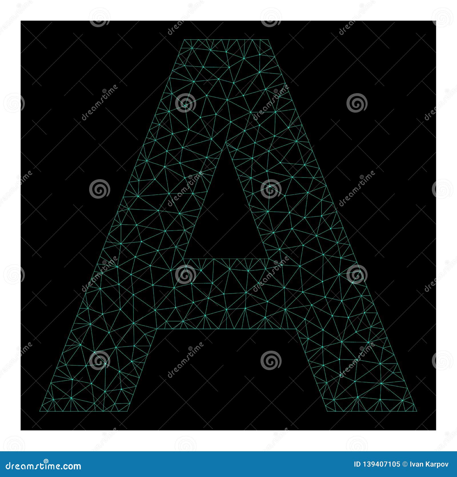 Mesh Letter a in Polygonal 2D Vector Style Stock Vector - Illustration ...
