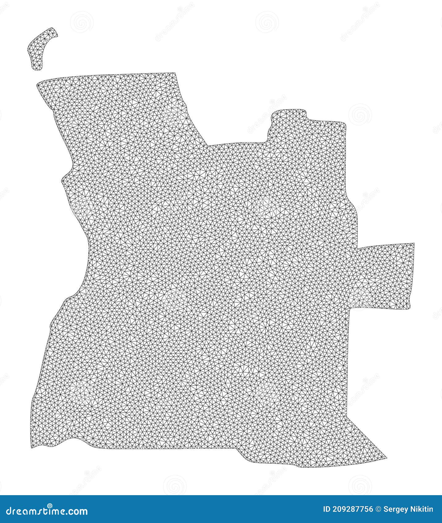 Angola Map - High Detailed Blue Map With Counties/regions/states Of ...
