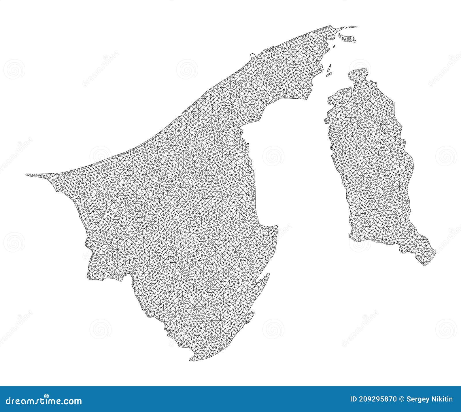 Polygonal Network Mesh High Detail Raster Map of Brunei Abstractions ...