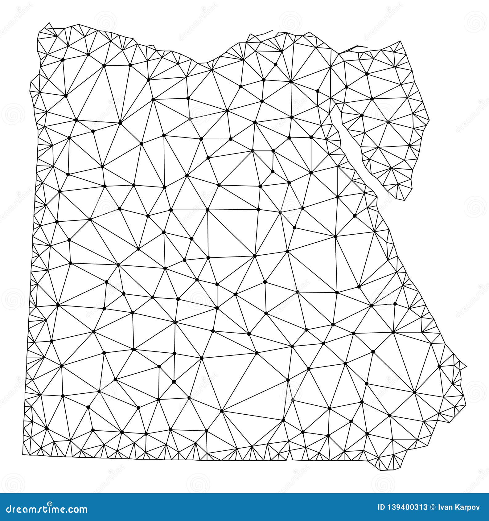 Polygonal Network Mesh Vector Map of Egypt Stock Vector - Illustration ...