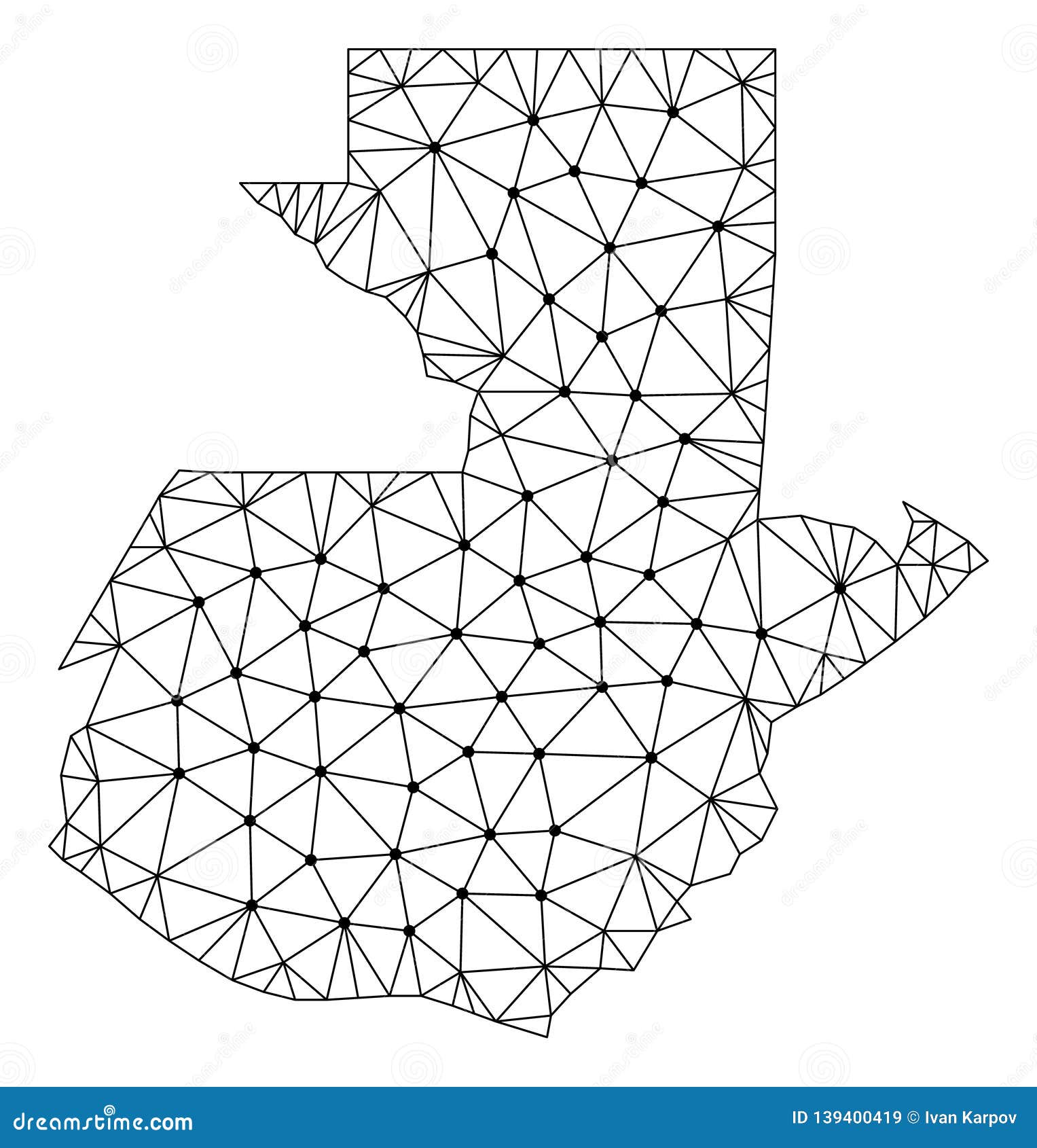 Polygonal Map Of Guatemala. Cartoon Vector | CartoonDealer.com #181836775