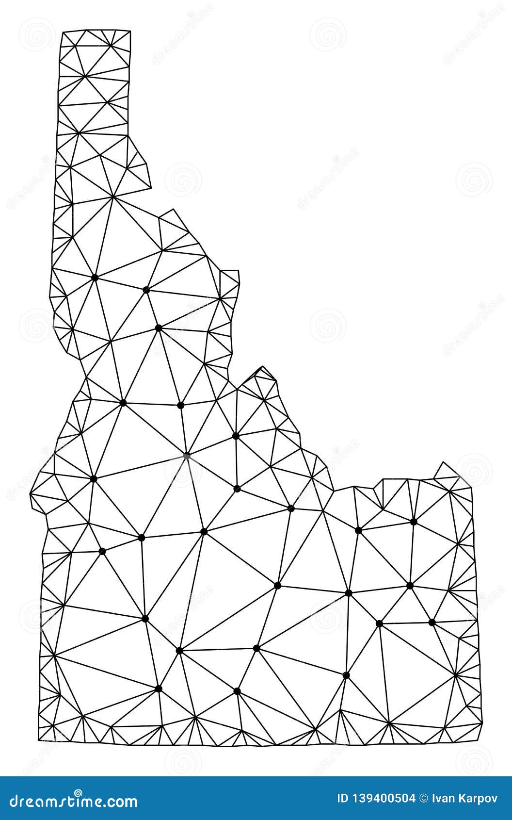 Polygonal 2D Mesh Vector Map of Idaho State Stock Vector - Illustration ...
