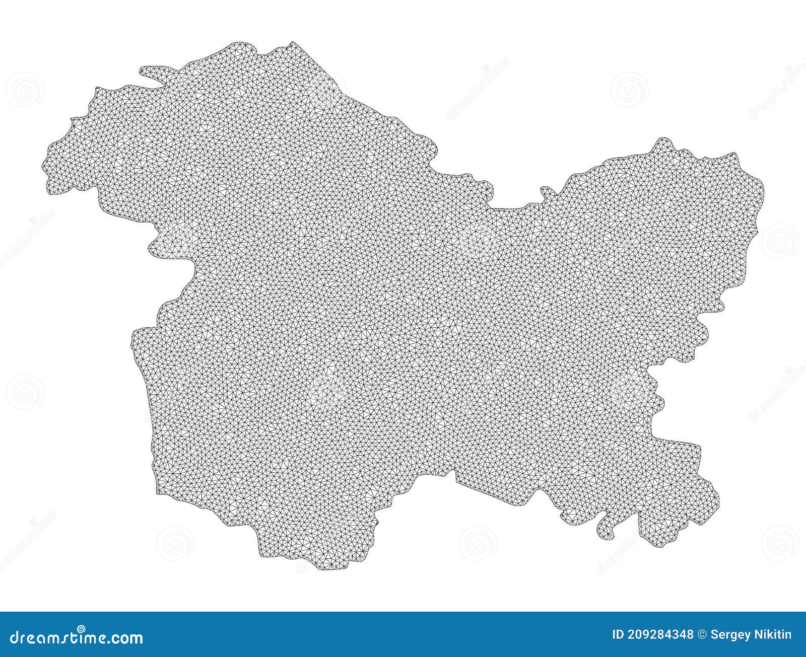 Polygonal Network Mesh High Resolution Raster Map of Jammu and Kashmir ...