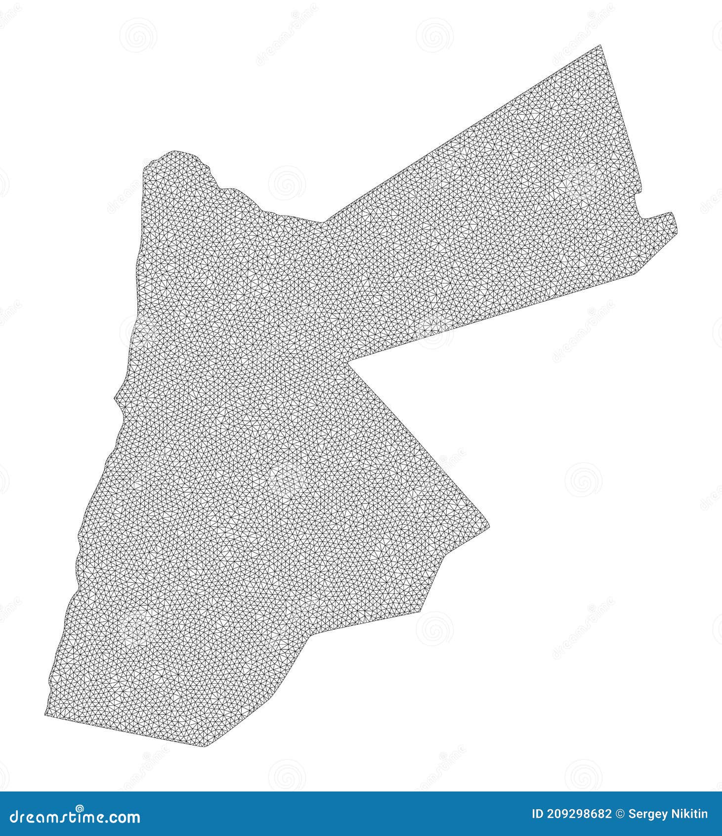 Polygonal 2D Mesh High Detail Raster Map of Jordan Abstractions Stock ...