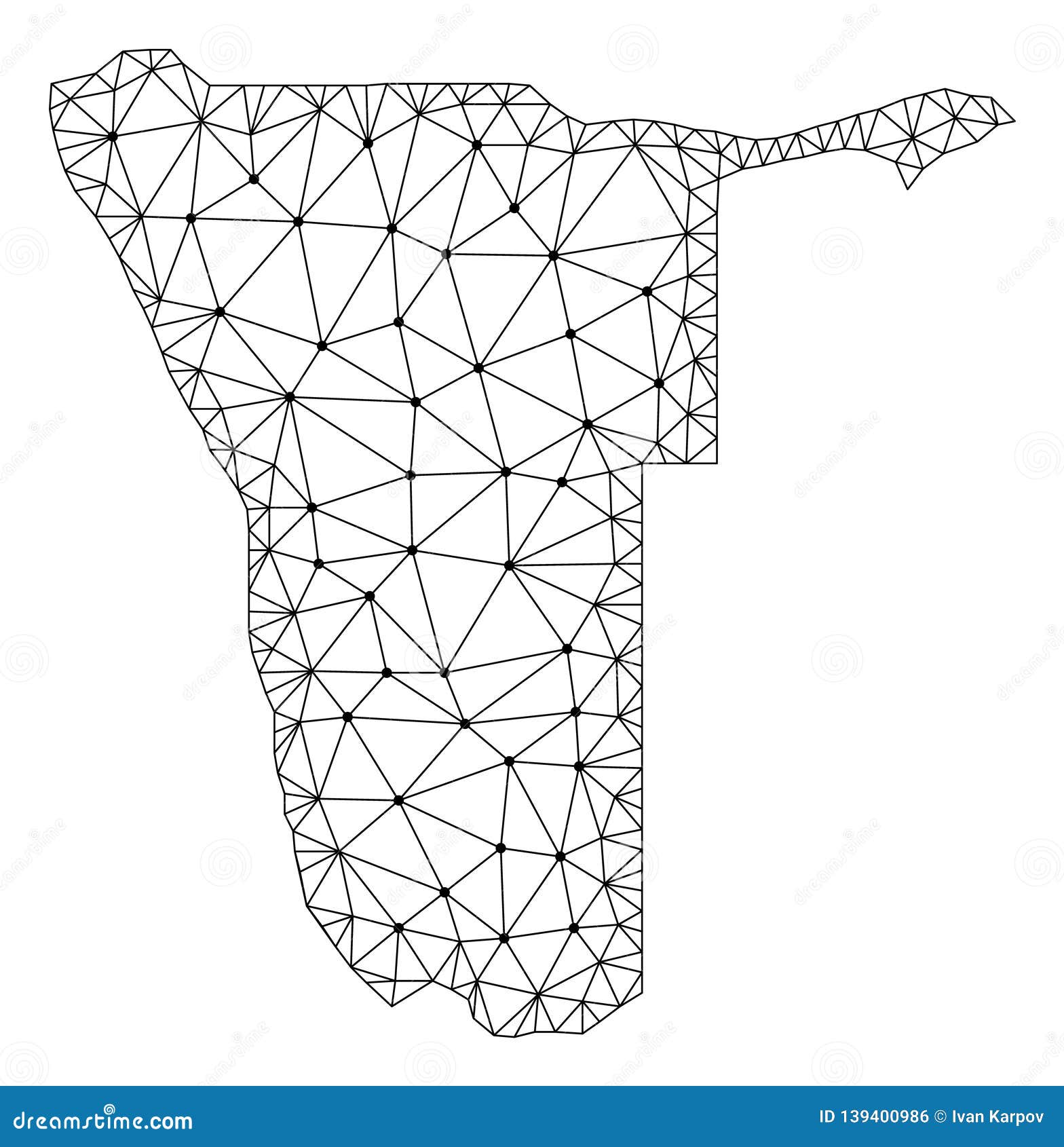 Carcass Mesh Round Subtracted Map Of Guangxi Province With Scratched ...
