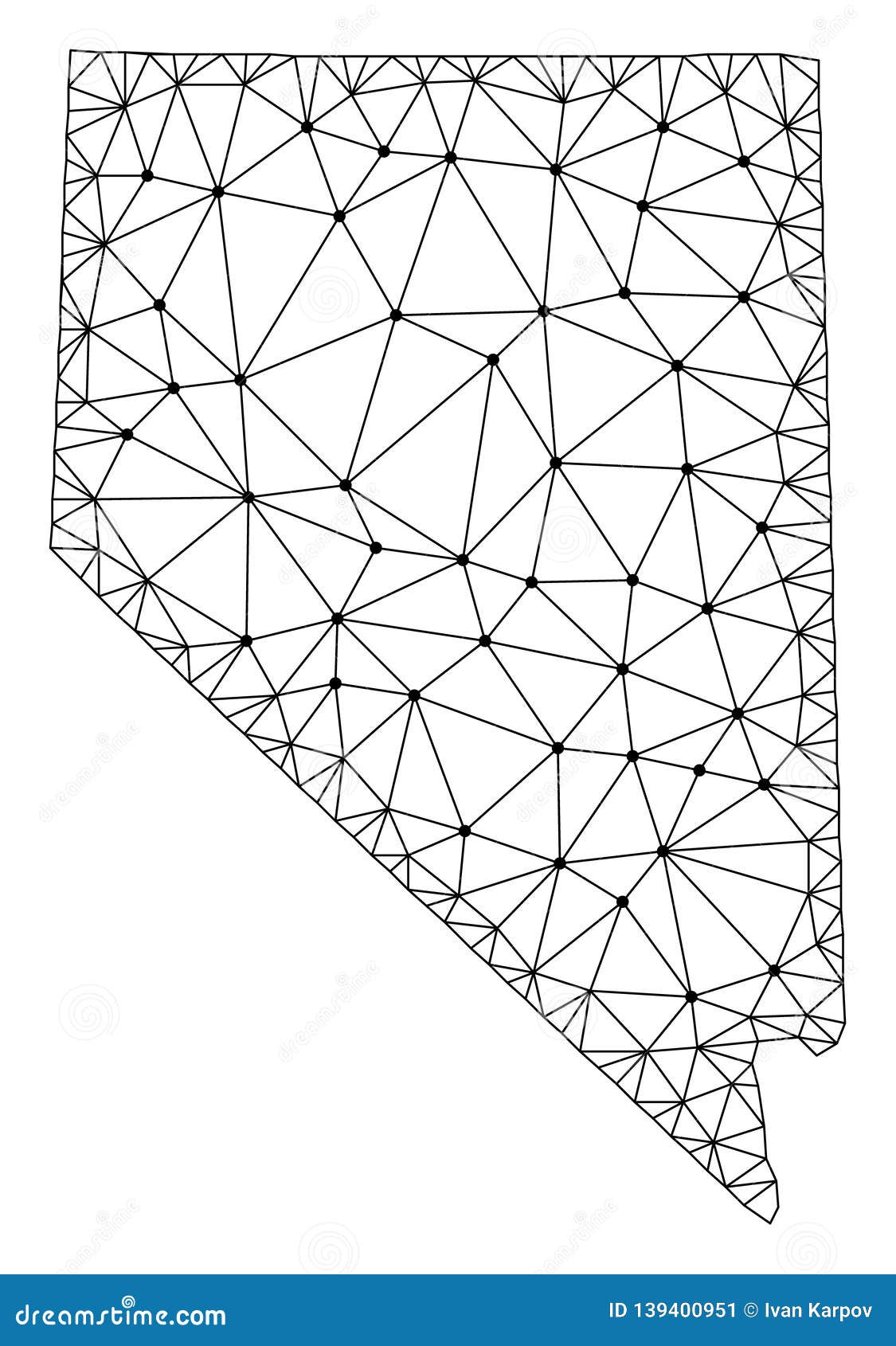 Polygonal 2D Mesh Vector Map of Nevada State Stock Vector ...