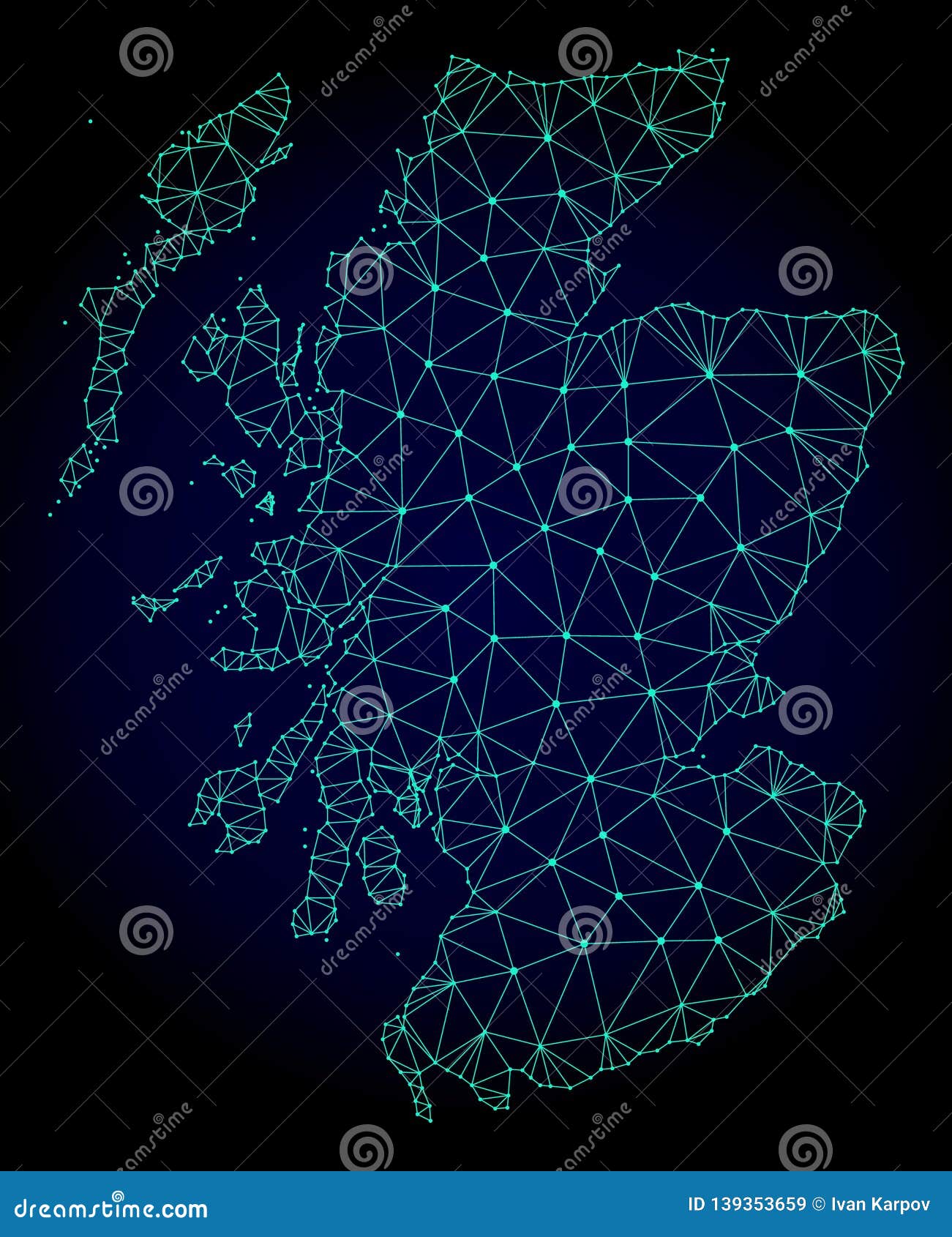 Polygonal 2D Mesh Vector Map of Scotland Stock Vector - Illustration of ...