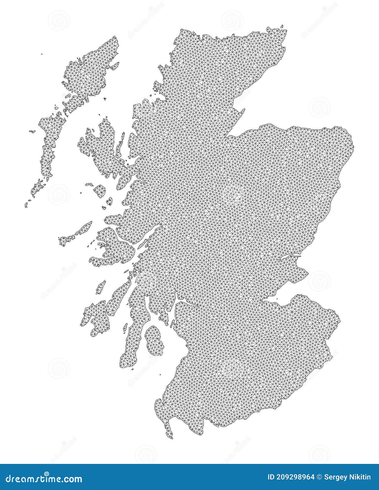 Polygonal 2D Mesh High Resolution Raster Map of Scotland Abstractions ...