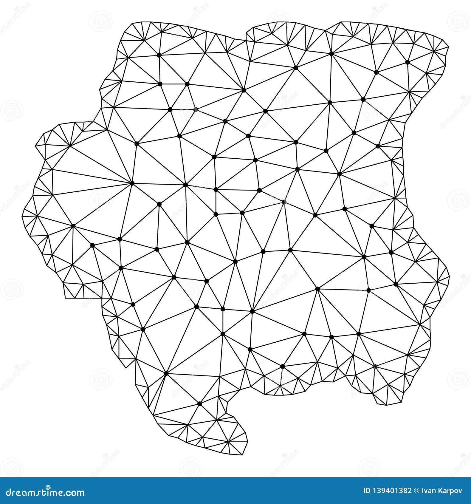 Polygonal 2D Mesh Vector Map of Suriname Stock Vector - Illustration of ...