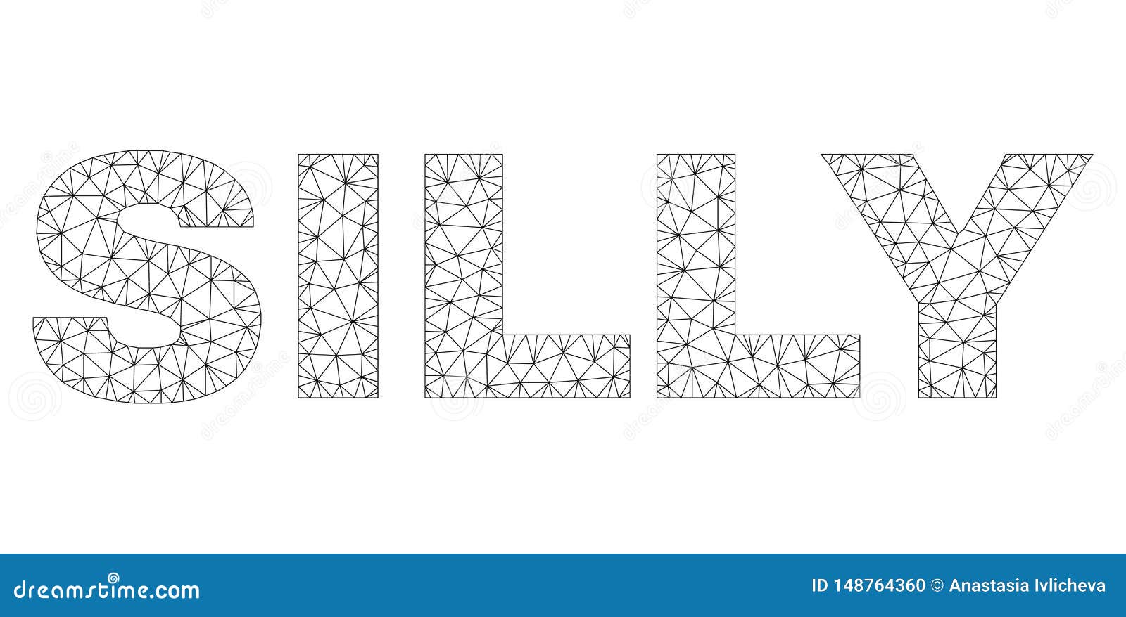 Polygonal Mesh SILLY Text Label Stock Vector - Illustration of dumb ...