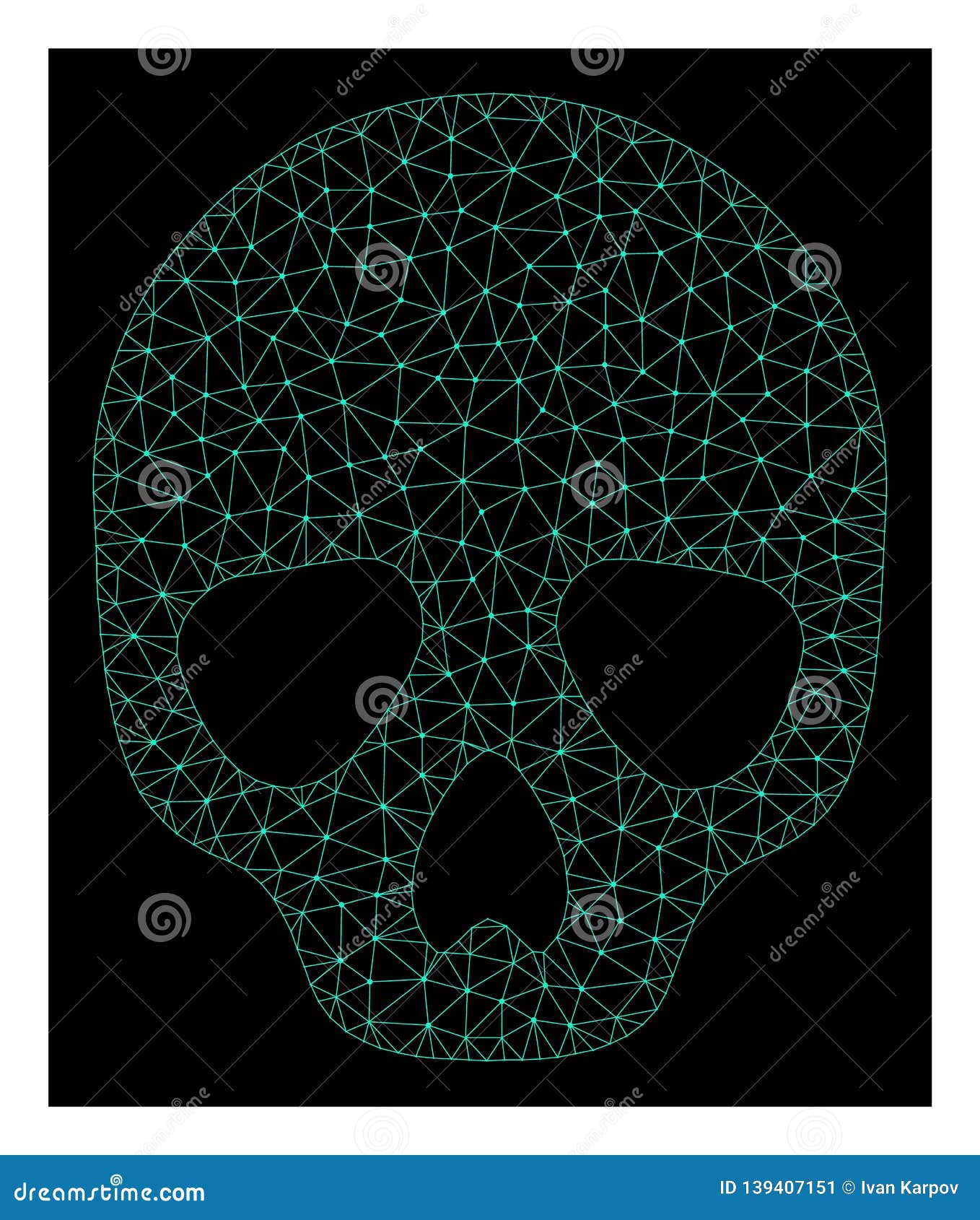 Mesh Skull in Polygonal Carcass Vector Style Stock Vector ...