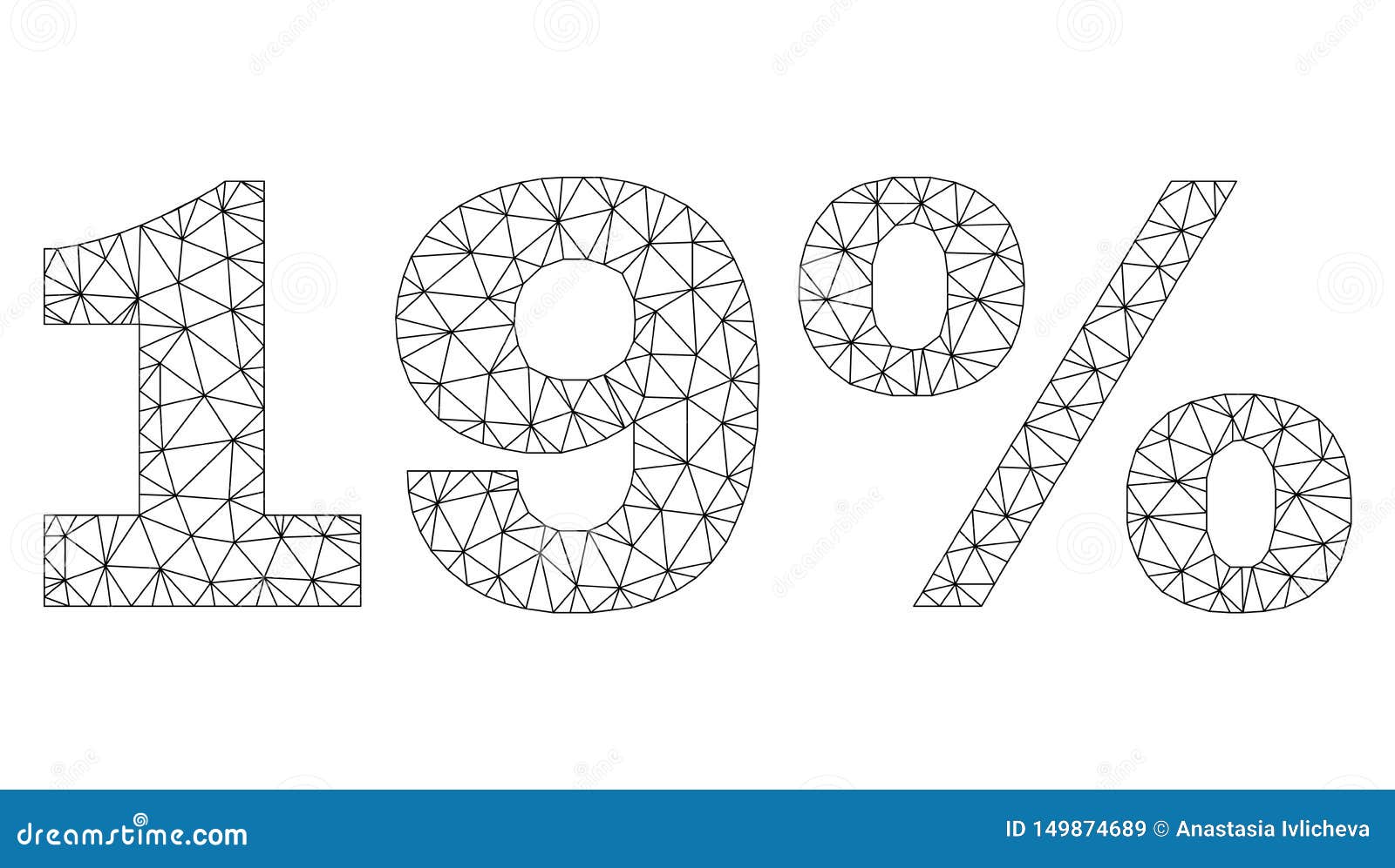 Polygonal Mesh 19 Text Caption Stock Vector - Illustration of ...