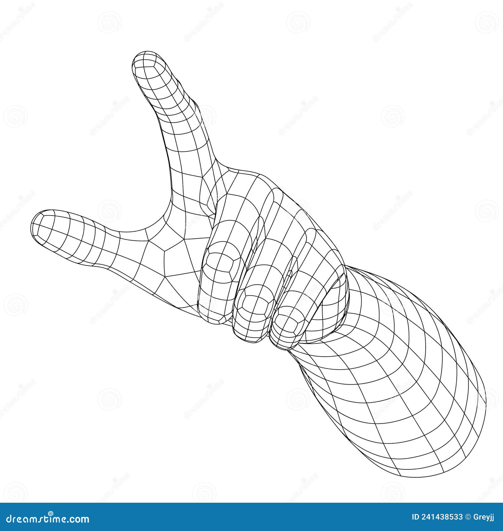 Wireframe Hand Touching the Screen Stock Vector - Illustration of ...
