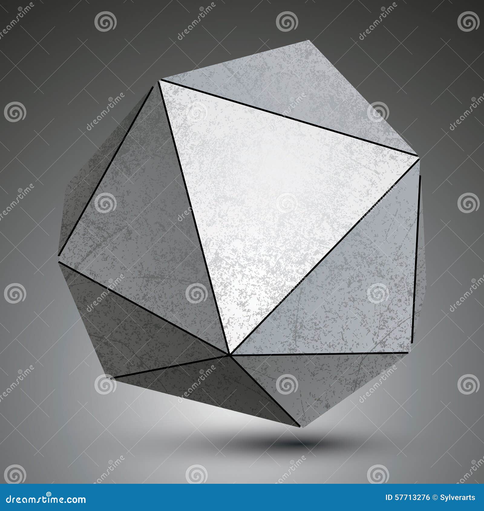 Polygonal Metallic Dimensional Abstract Object Stock Vector ...