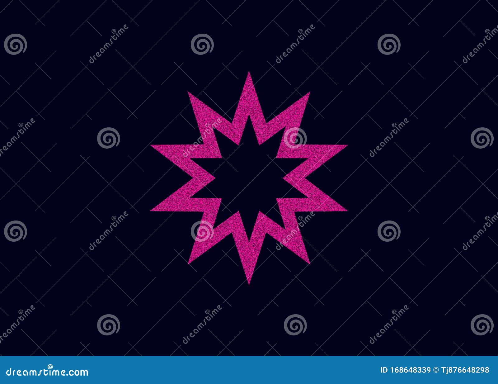 Polygonal Multiple Star Illustration. Pink Violet Polygonal Multiple ...