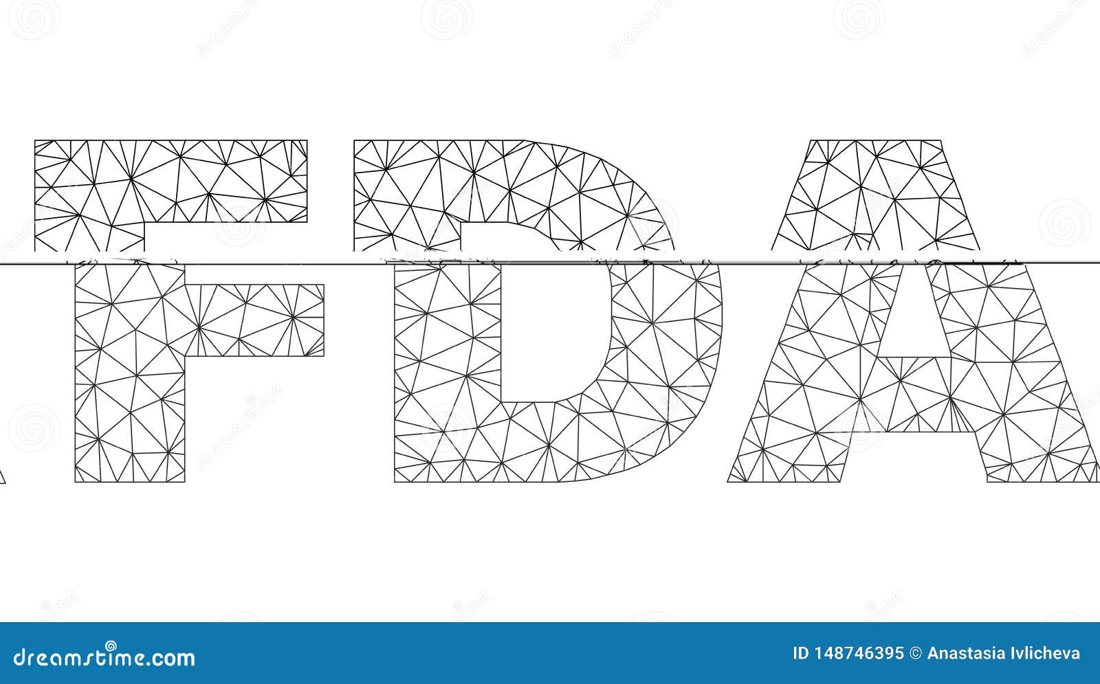 Polygonal Network FDA Text Label Stock Vector - Illustration of black ...