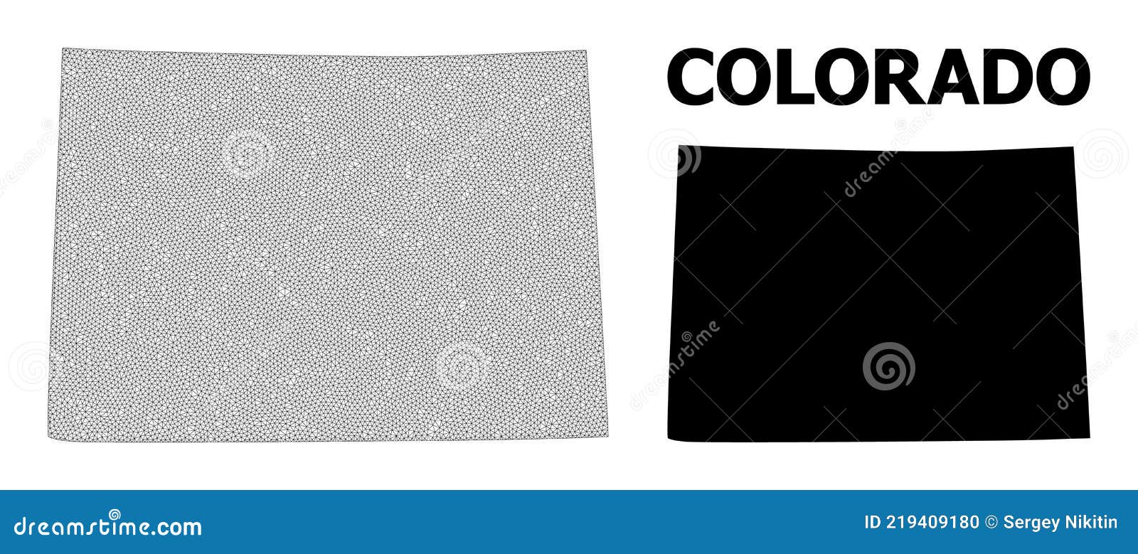 Polygonal Network Mesh High Resolution Vector Map of Colorado State ...
