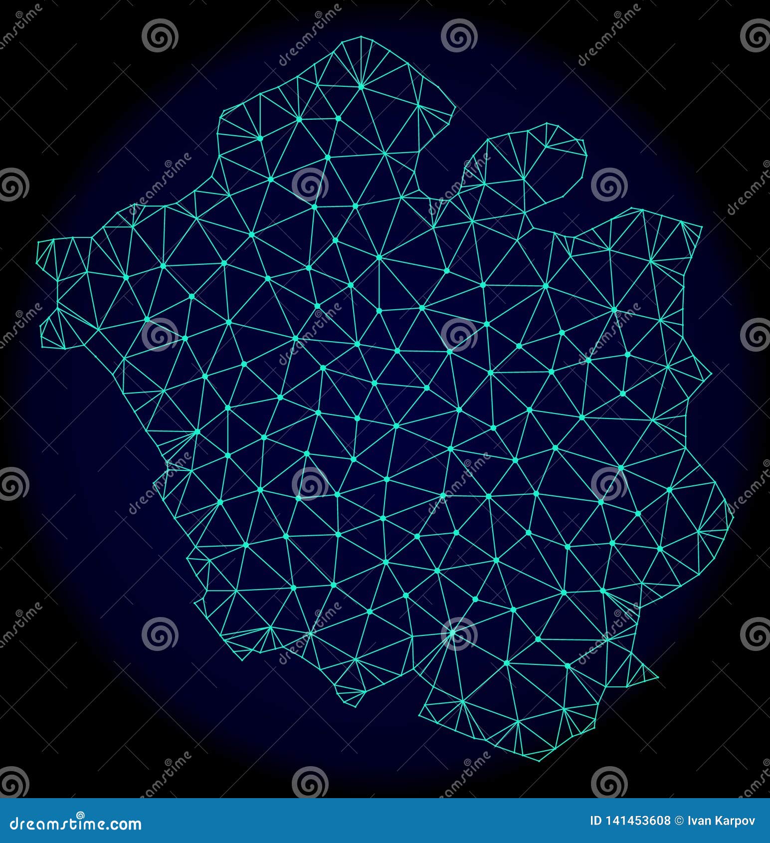 Polygonal Network Mesh Vector Abstract Map of Chandigarh City Stock ...