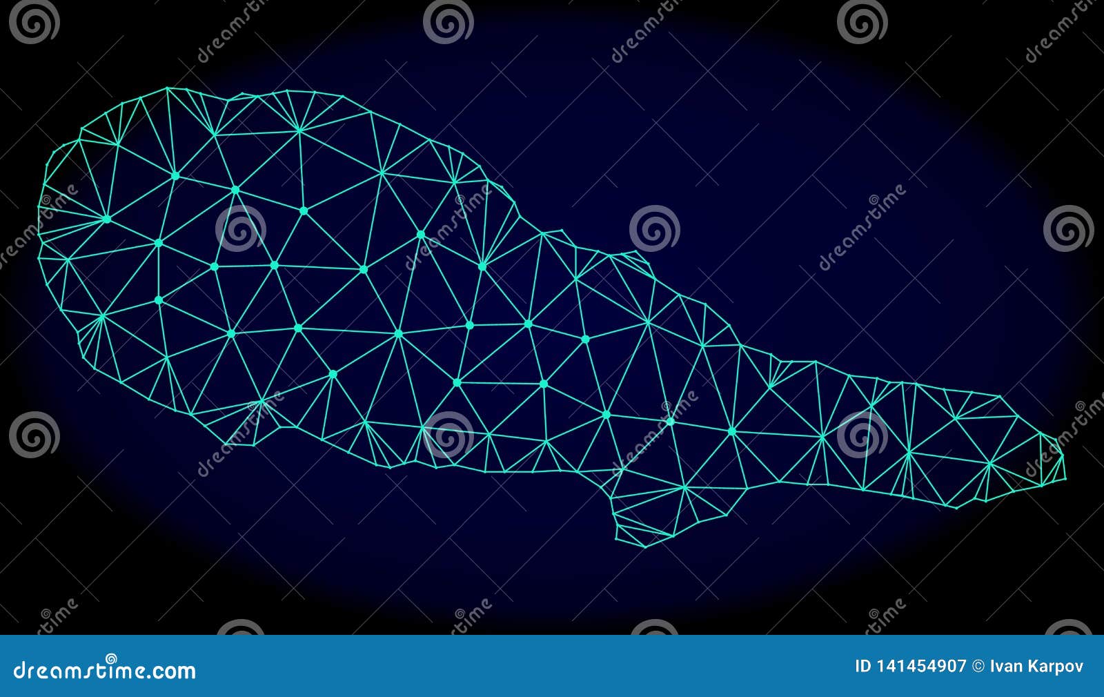 Polygonal Network Mesh Vector Abstract Map of Pico Island Stock Vector - Illustration of element ...