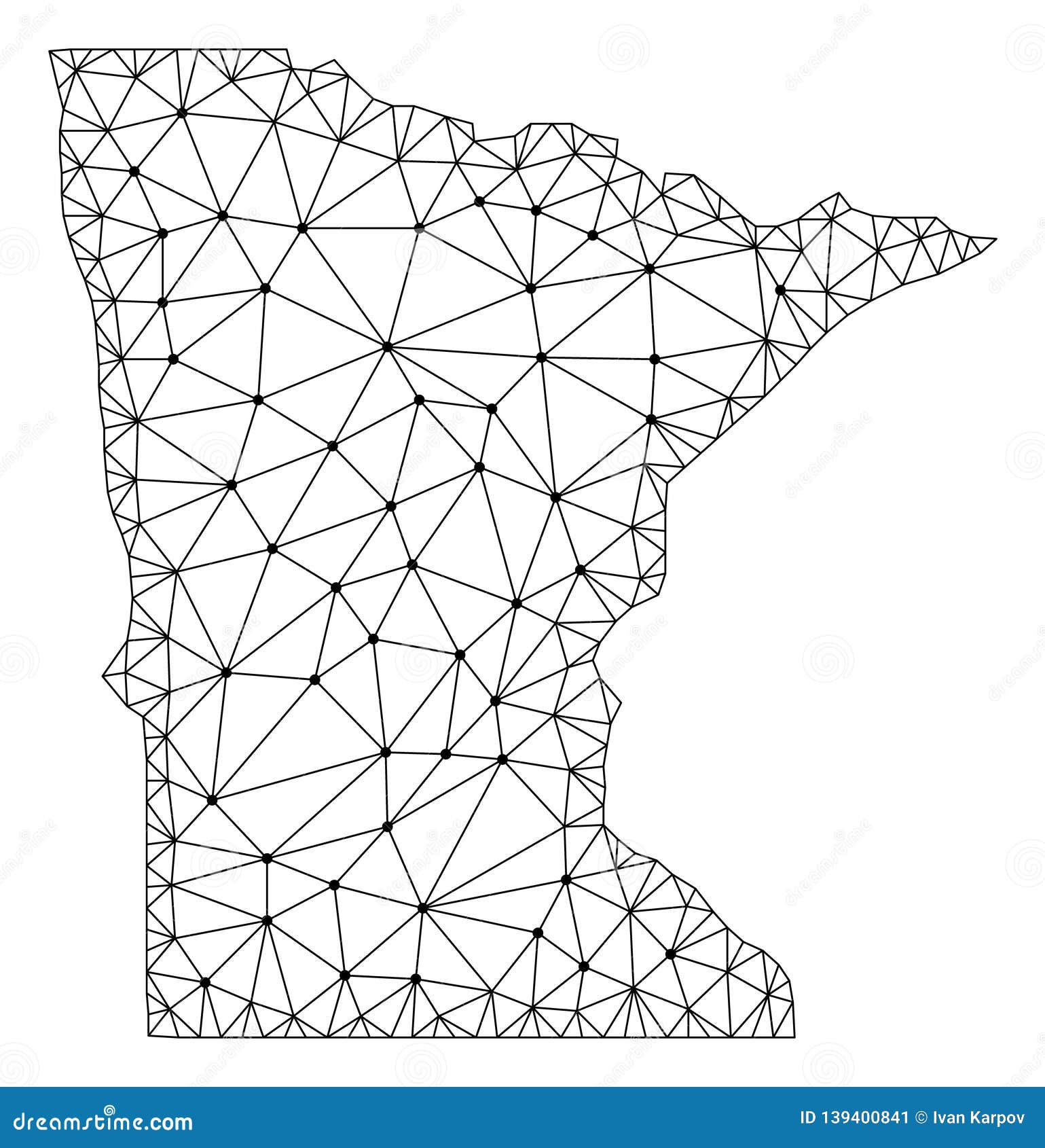 Polygonal Network Mesh Vector Map of Minnesota State Stock Vector ... Polygonal Network Mesh Vector Map of Minnesota State Stock Vector ...