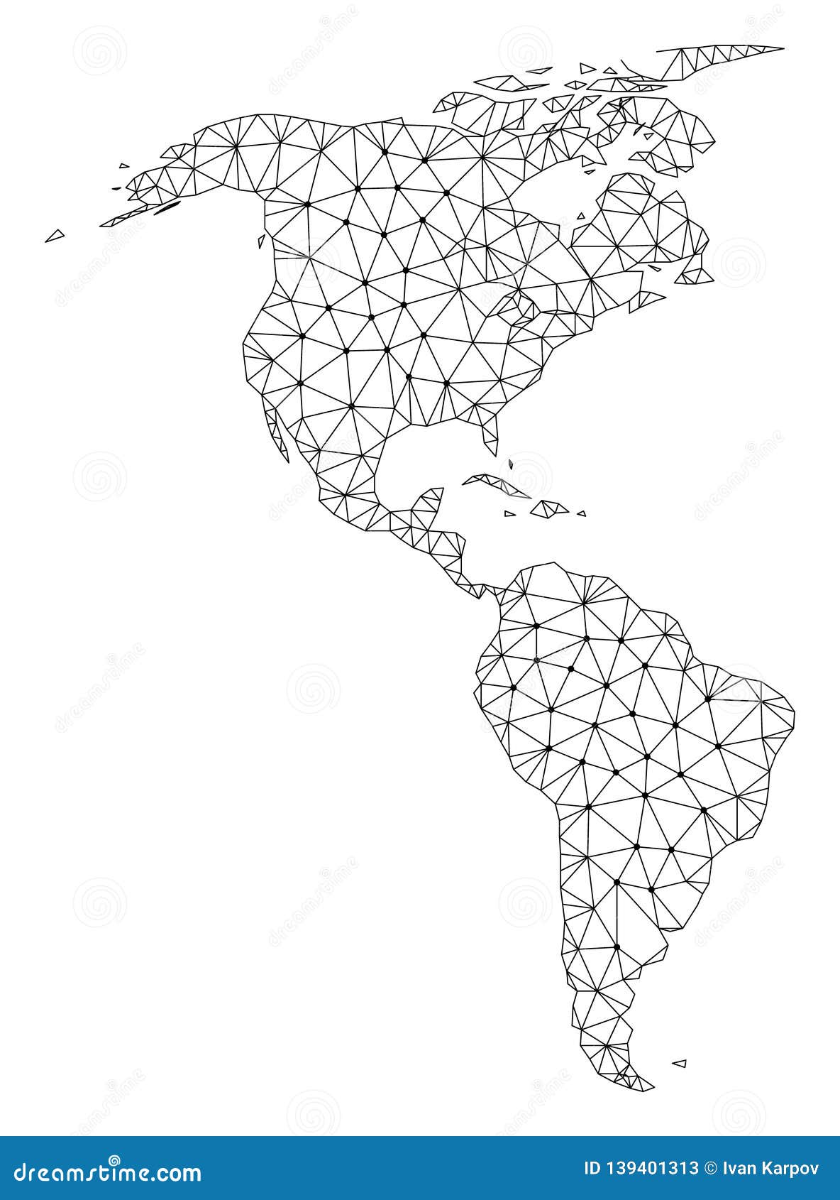 Polygonal Network Mesh Vector Map of South and North America Stock ... Polygonal Network Mesh Vector Map of South and North America Stock ...
