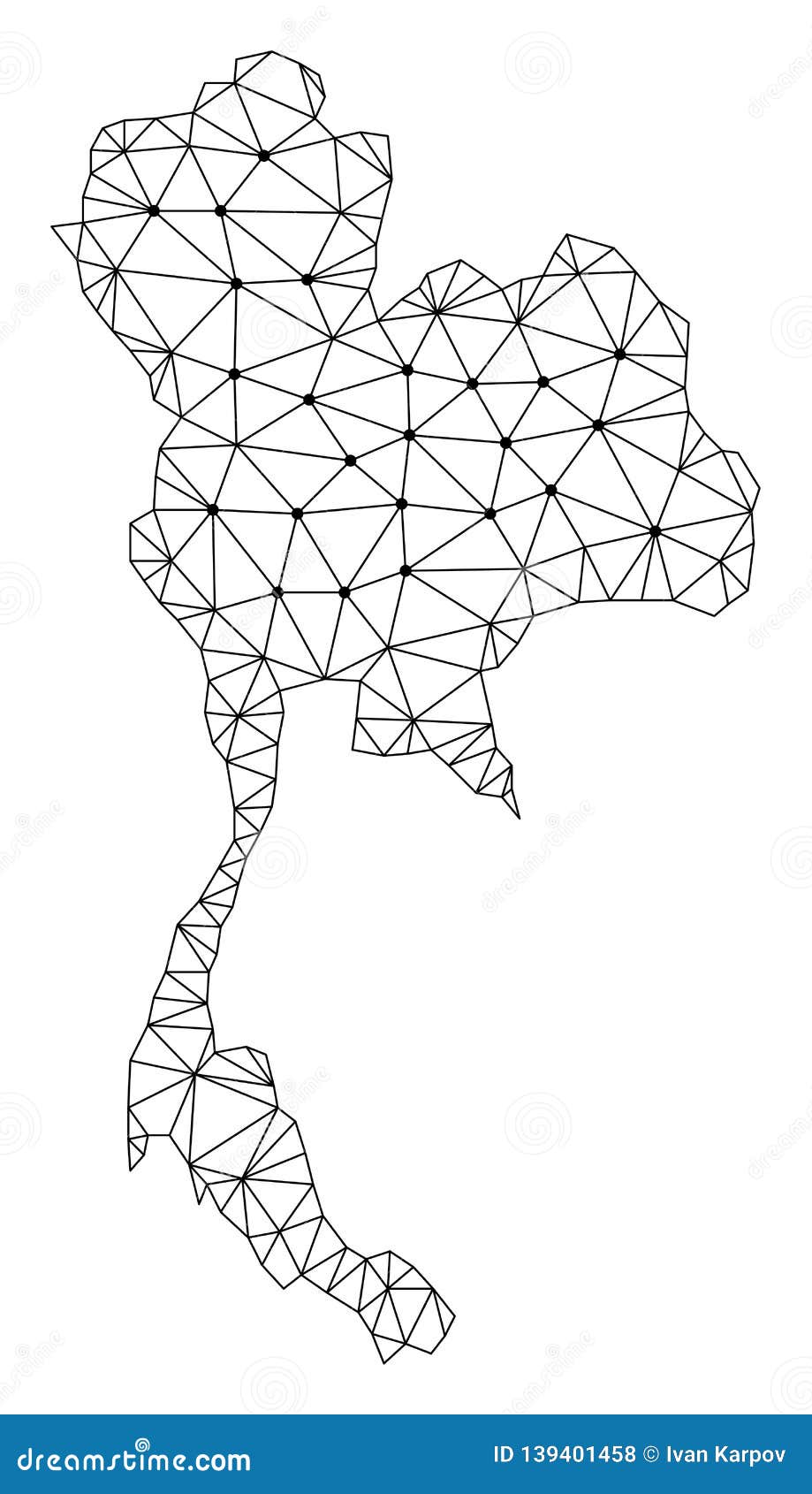 Polygonal Network Mesh Vector Map of Thailand Stock Vector ... Polygonal Network Mesh Vector Map of Thailand Stock Vector ...