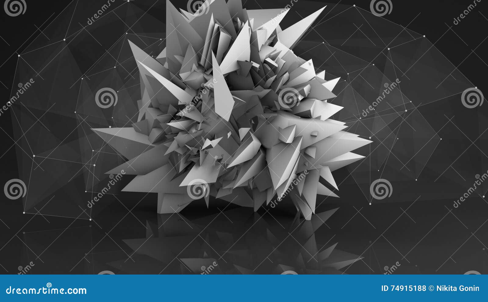 Polygonal Network Shape Abstract 3D Render Stock Illustration ...