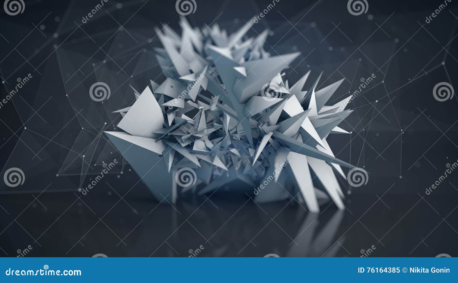 Polygonal Network Shape Abstract 3D Render Stock Illustration ...