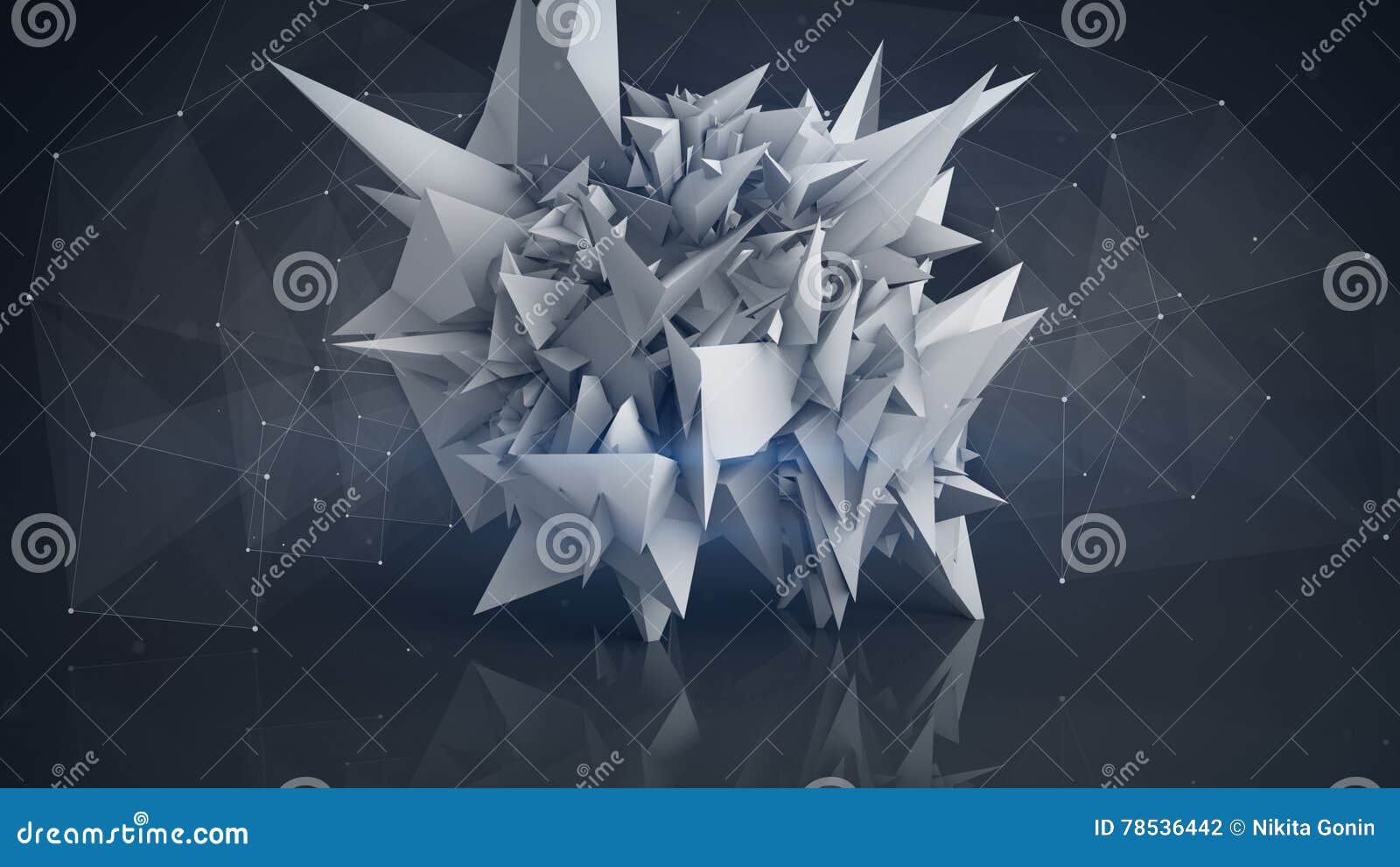 Polygonal Network Shape Abstract 3D Render Stock Illustration ...