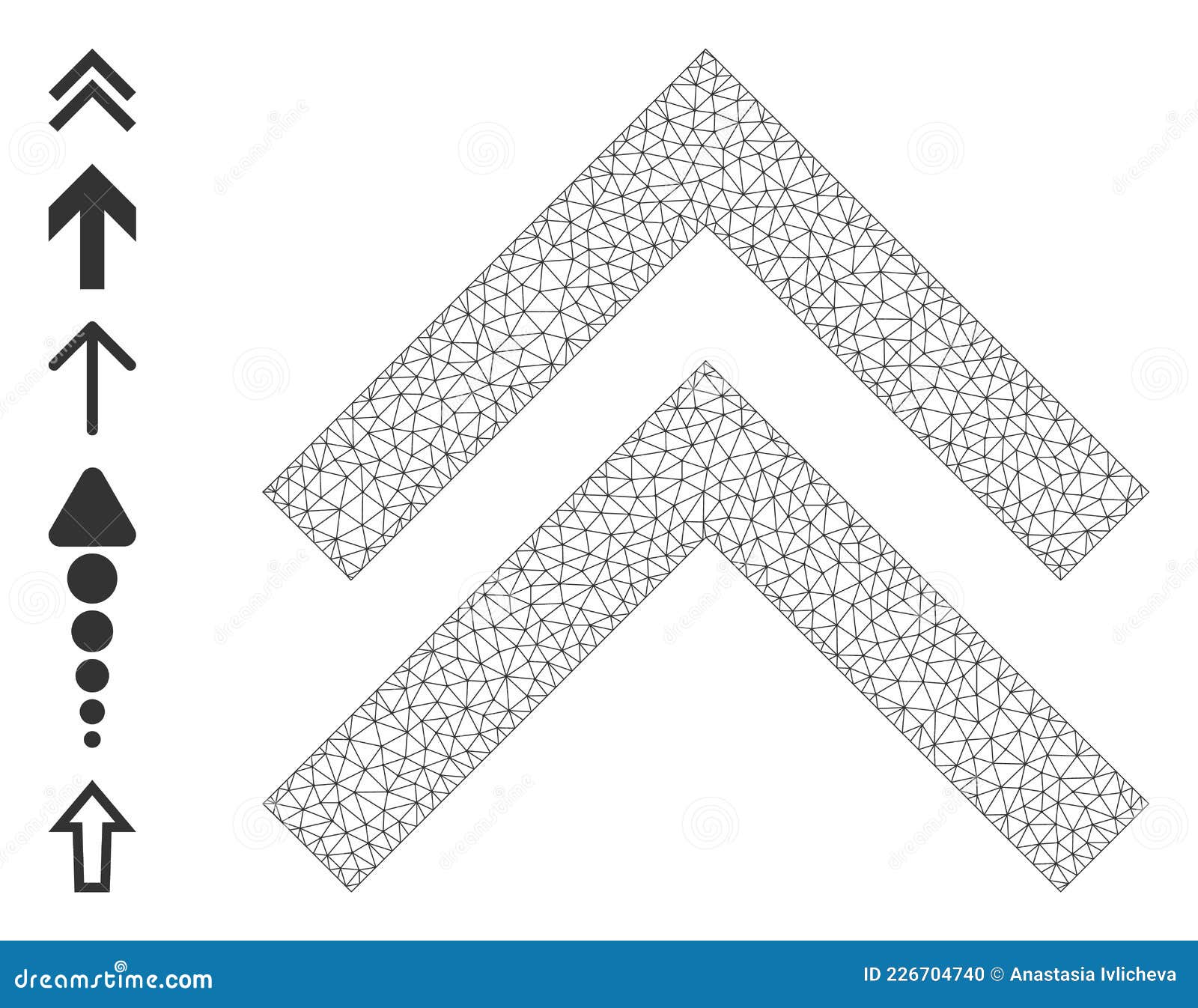 Polygonal Network Shift Up Icon with Simple Symbols Stock Vector ...