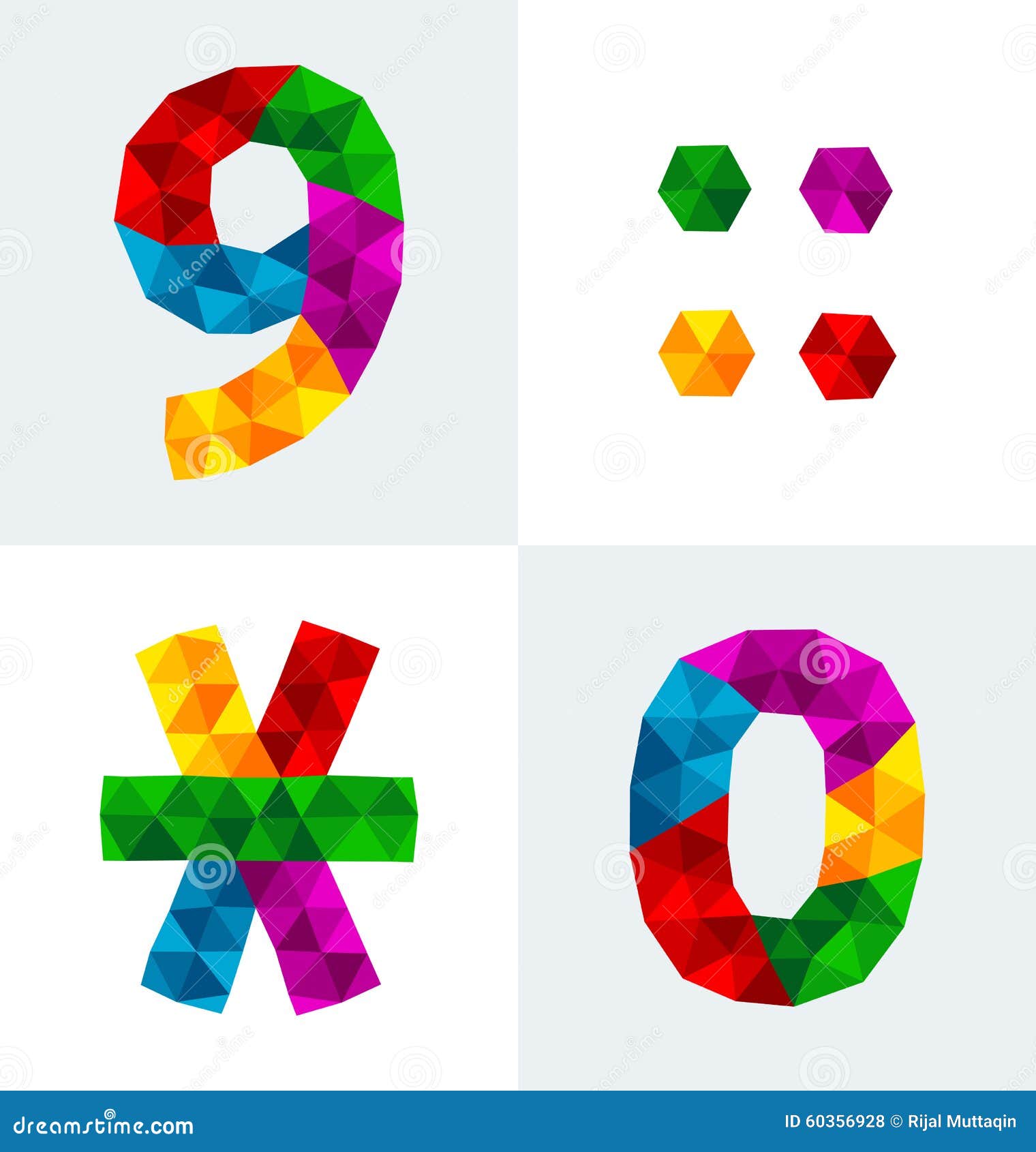 Polygonal number stock vector. Illustration of typography - 60356928