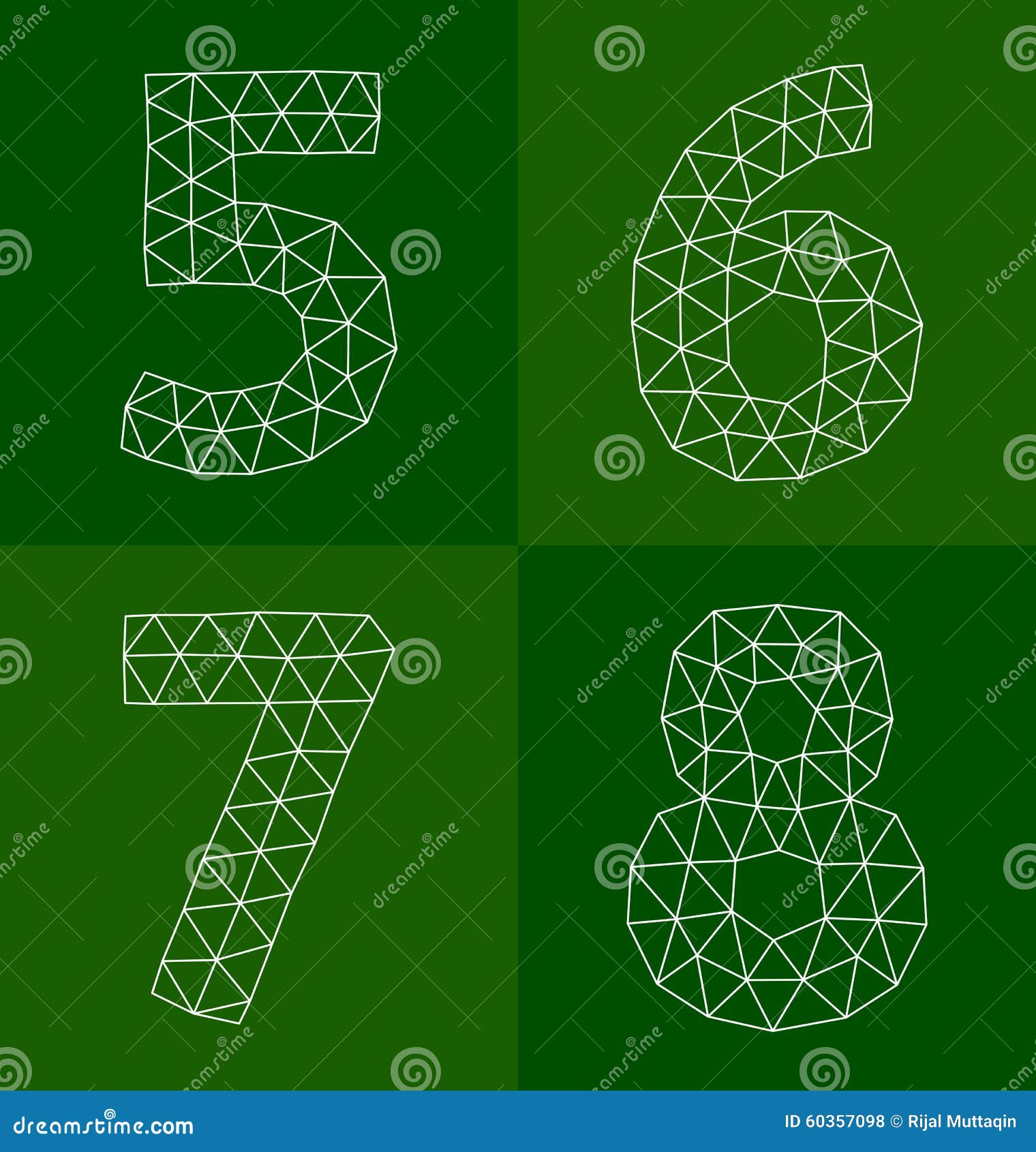Polygonal number stock vector. Illustration of typography - 60357098