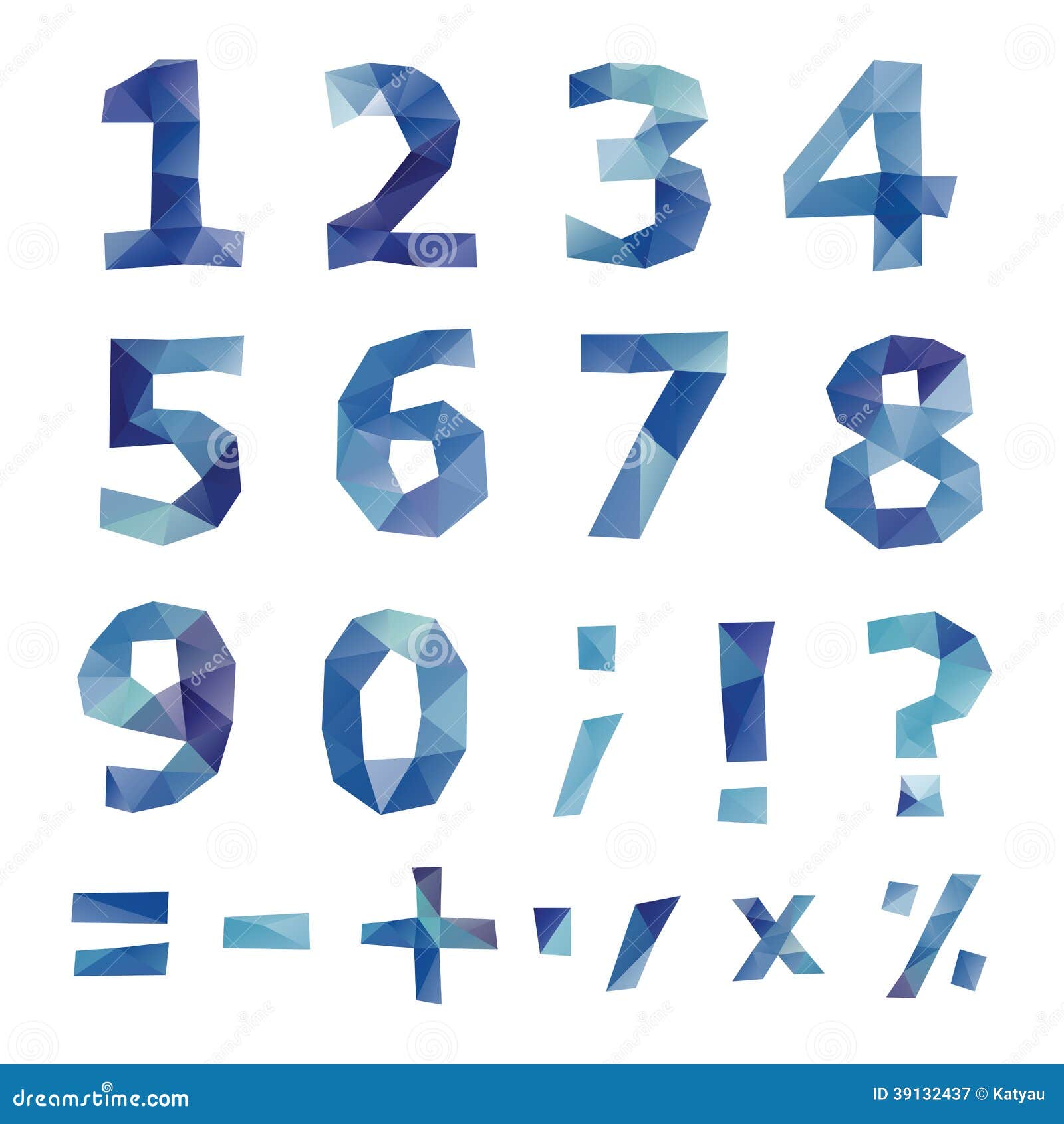 Polygonal Number Set. Stock Illustration - Image: 39132437