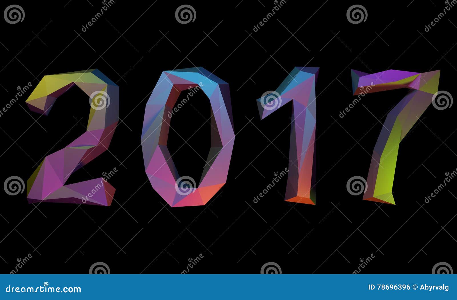 Polygonal Numbers 2017 New Year Stock Illustration - Illustration of ...