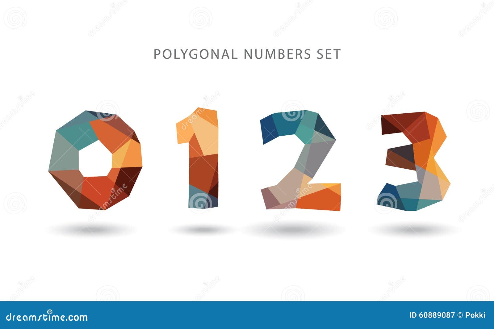 Polygonal numbers set. stock illustration. Illustration of label - 60889087